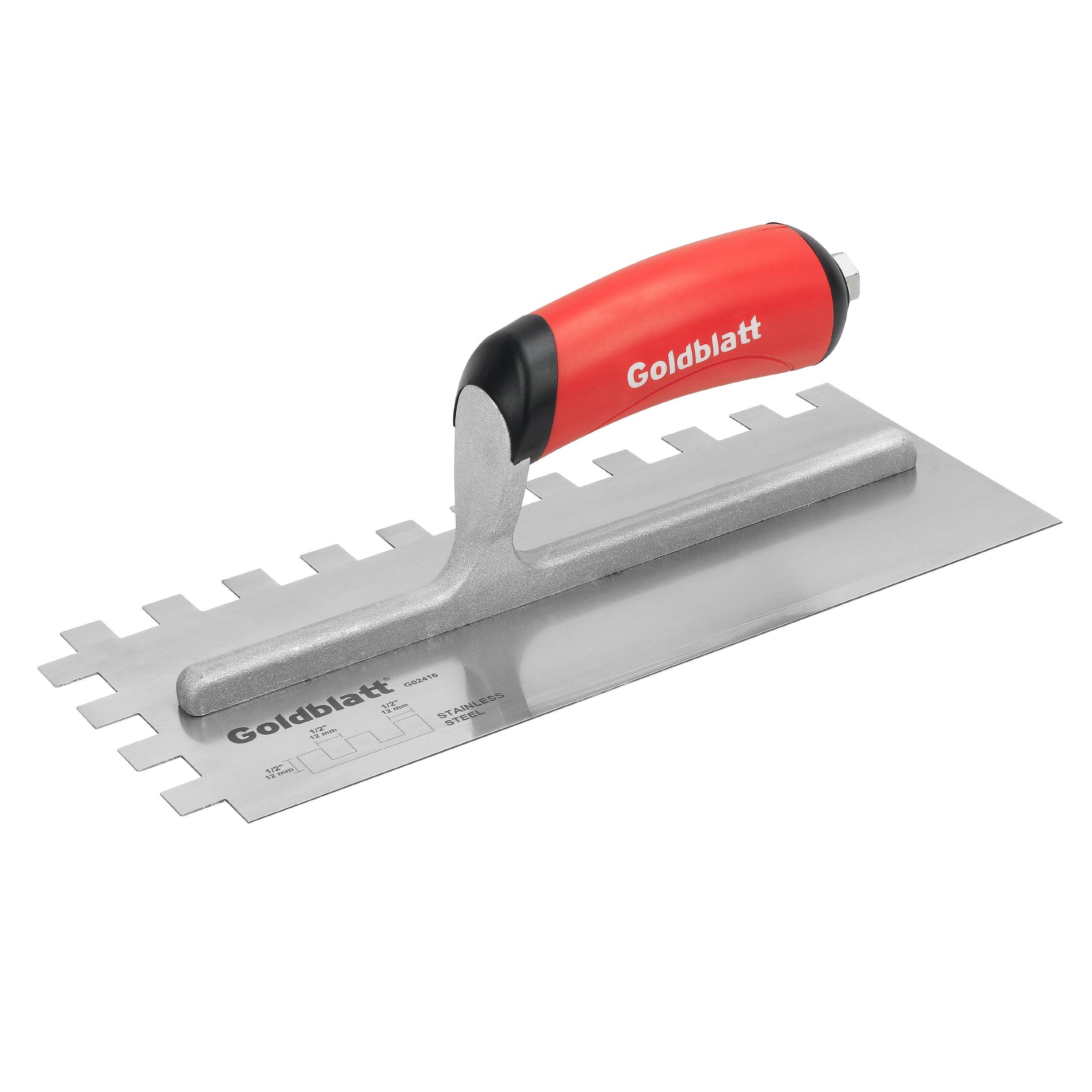 Goldblatt Stainless Steel Square Notched Trowel - 11in.- 1/4 X 1/4 X 1/ ...