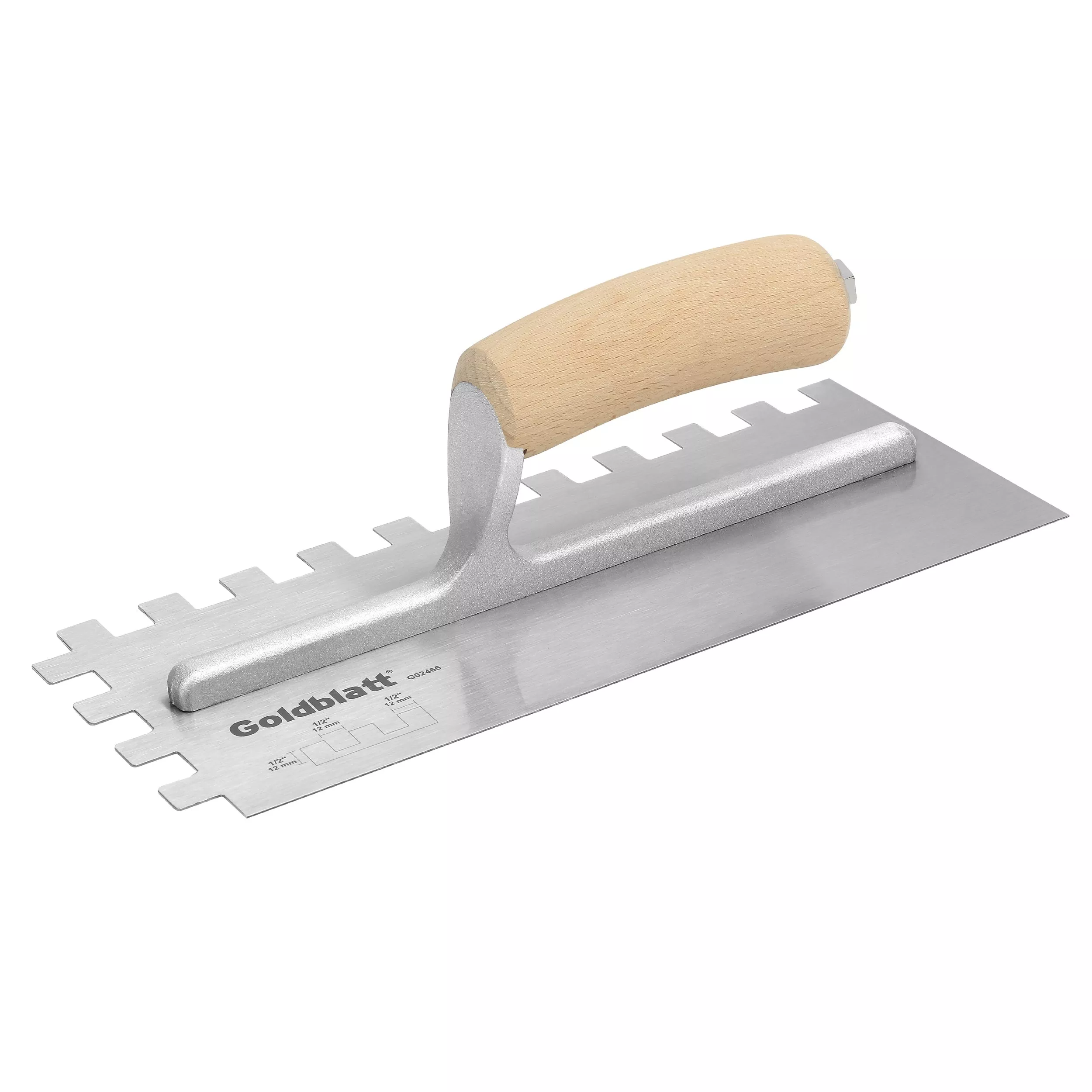 Goldblatt Wood Handle Square Notched Trowel | Floor and Decor
