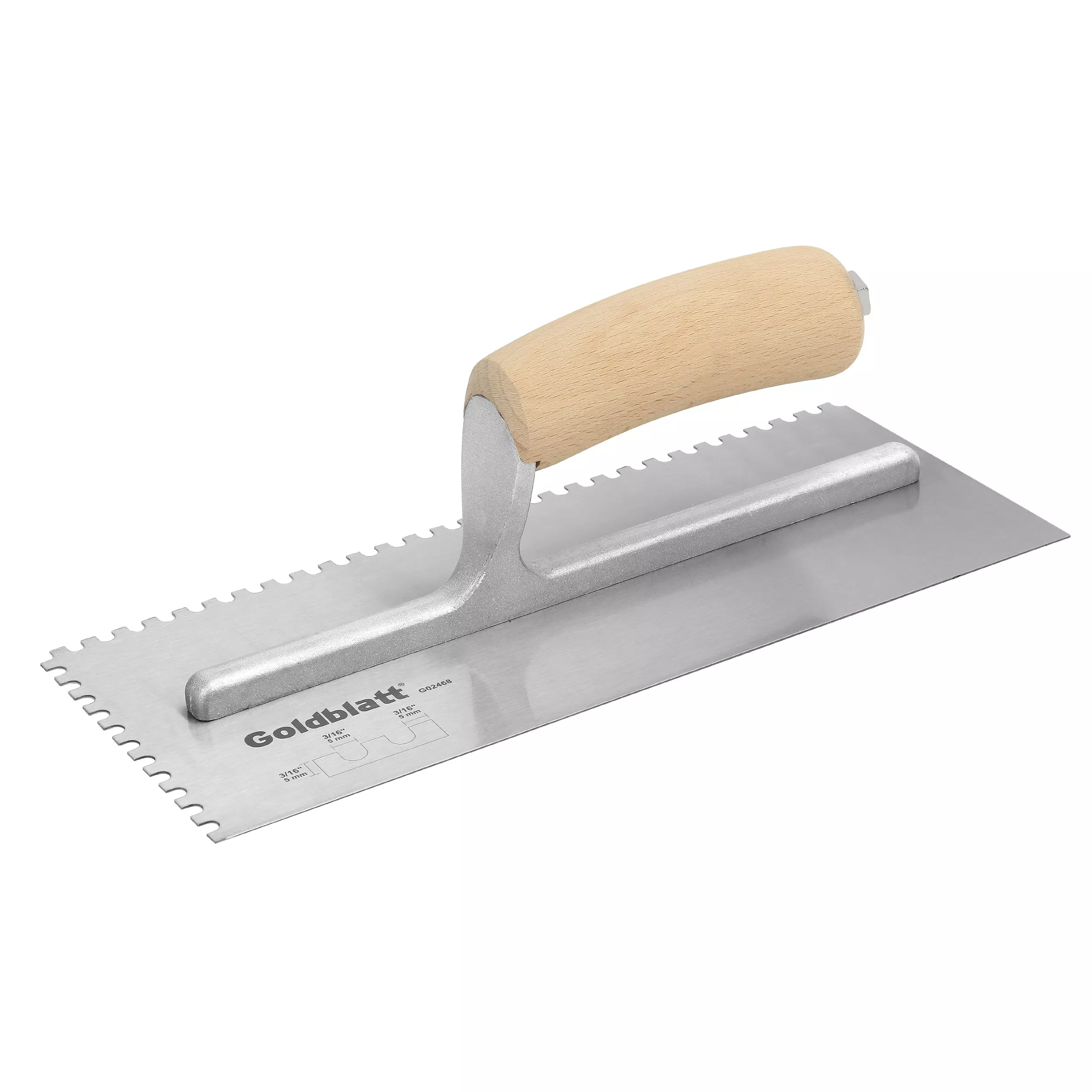 Goldblatt Wood Handle U Notched Trowel | Floor and Decor
