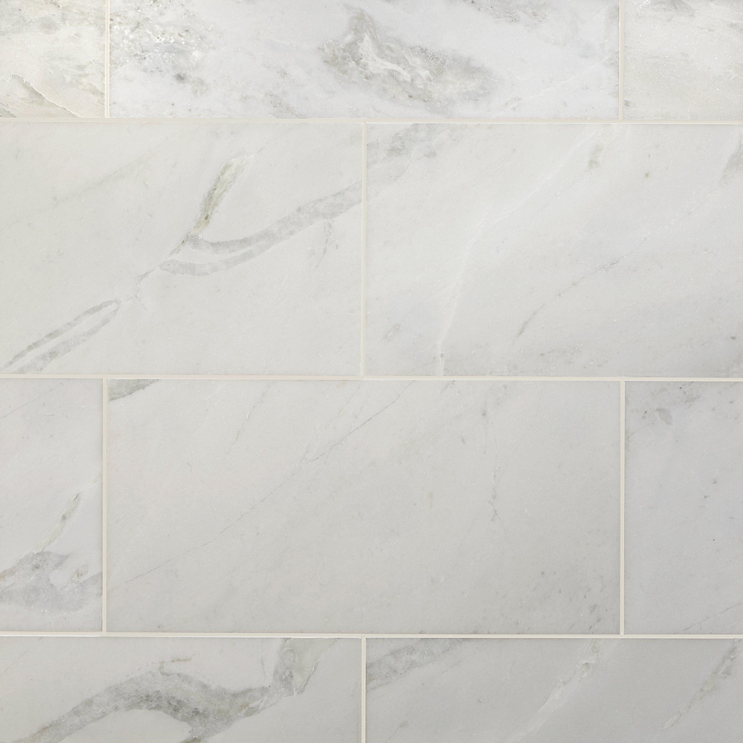 Sahara Carrara Polished Marble Tile | Floor and Decor