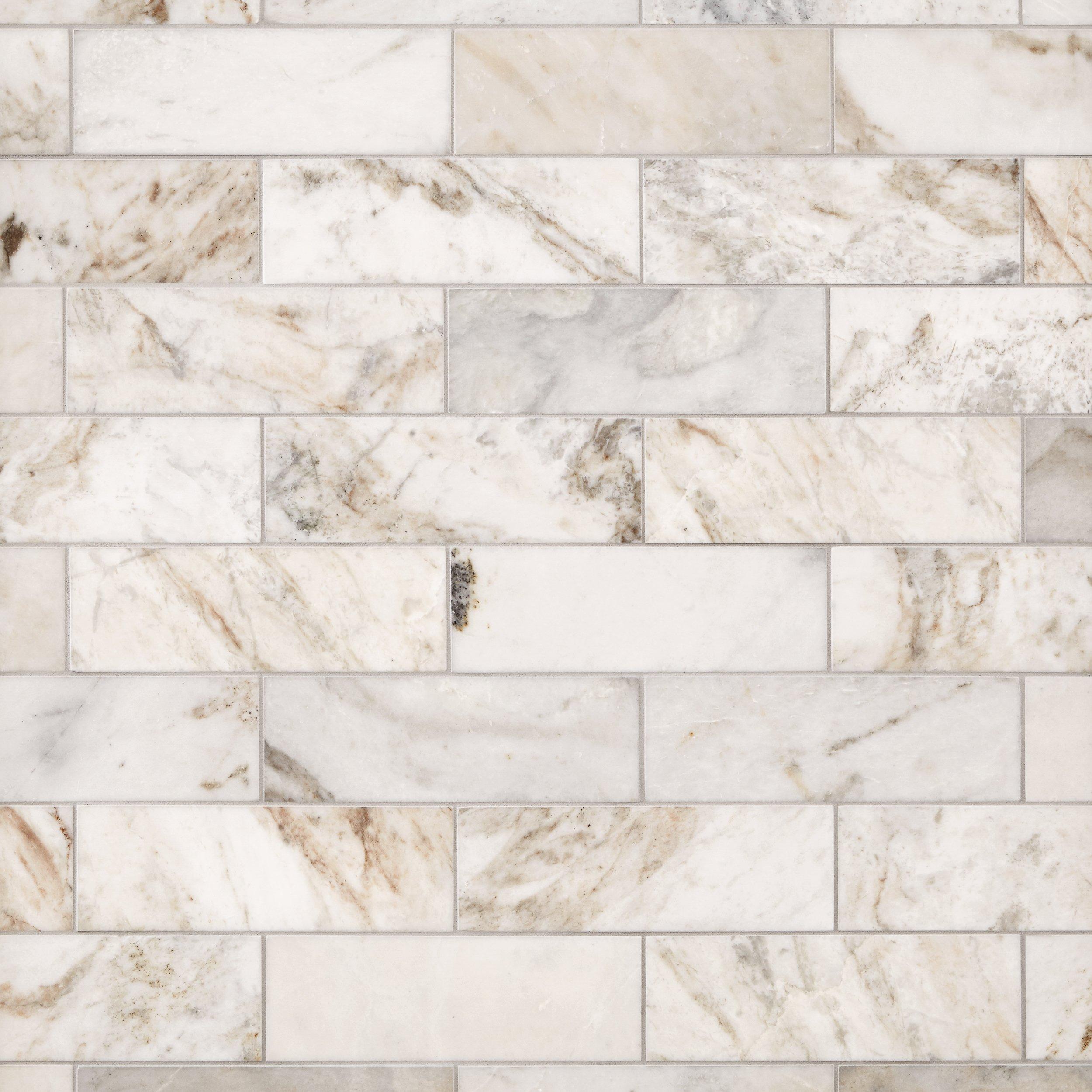 Maravilla | Bianco Orion Marble Tile, 4 x 12, White, 1/2 inch Thick ...