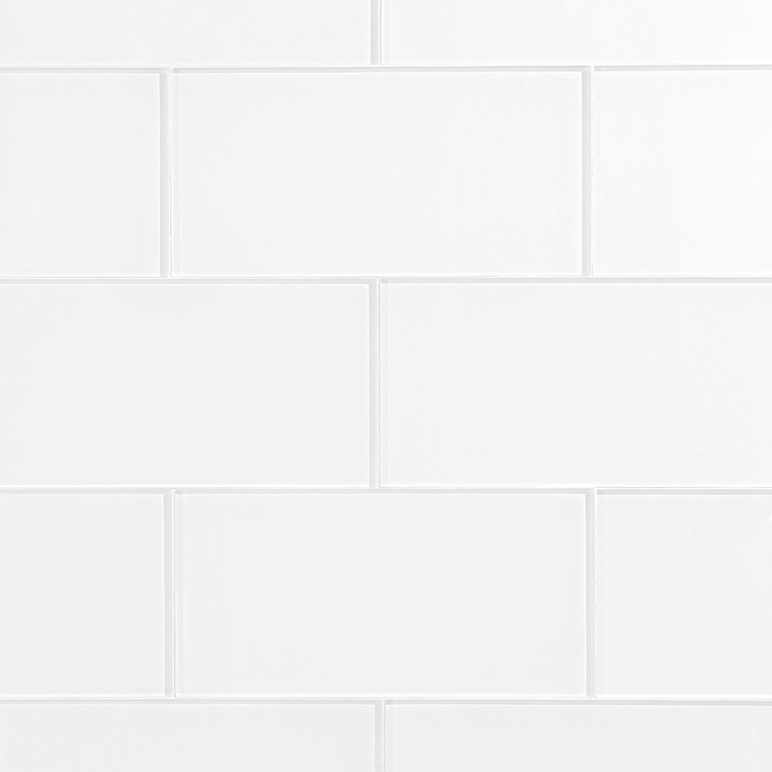 Snow Glass Tile - 3 x 9 - 100465699 | Floor and Decor