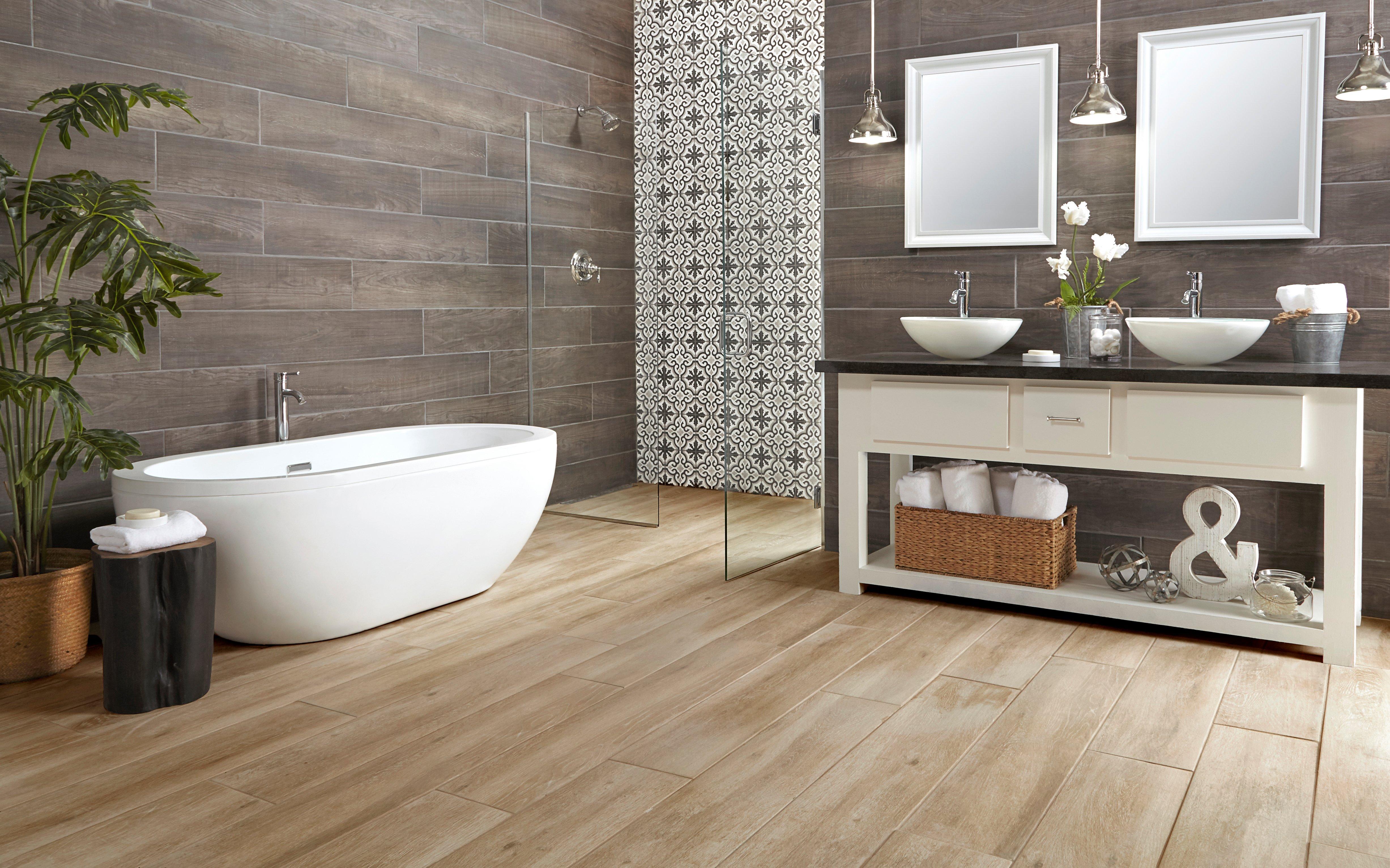 Truewood Cream Wood Plank Porcelain Tile Floor And Decor