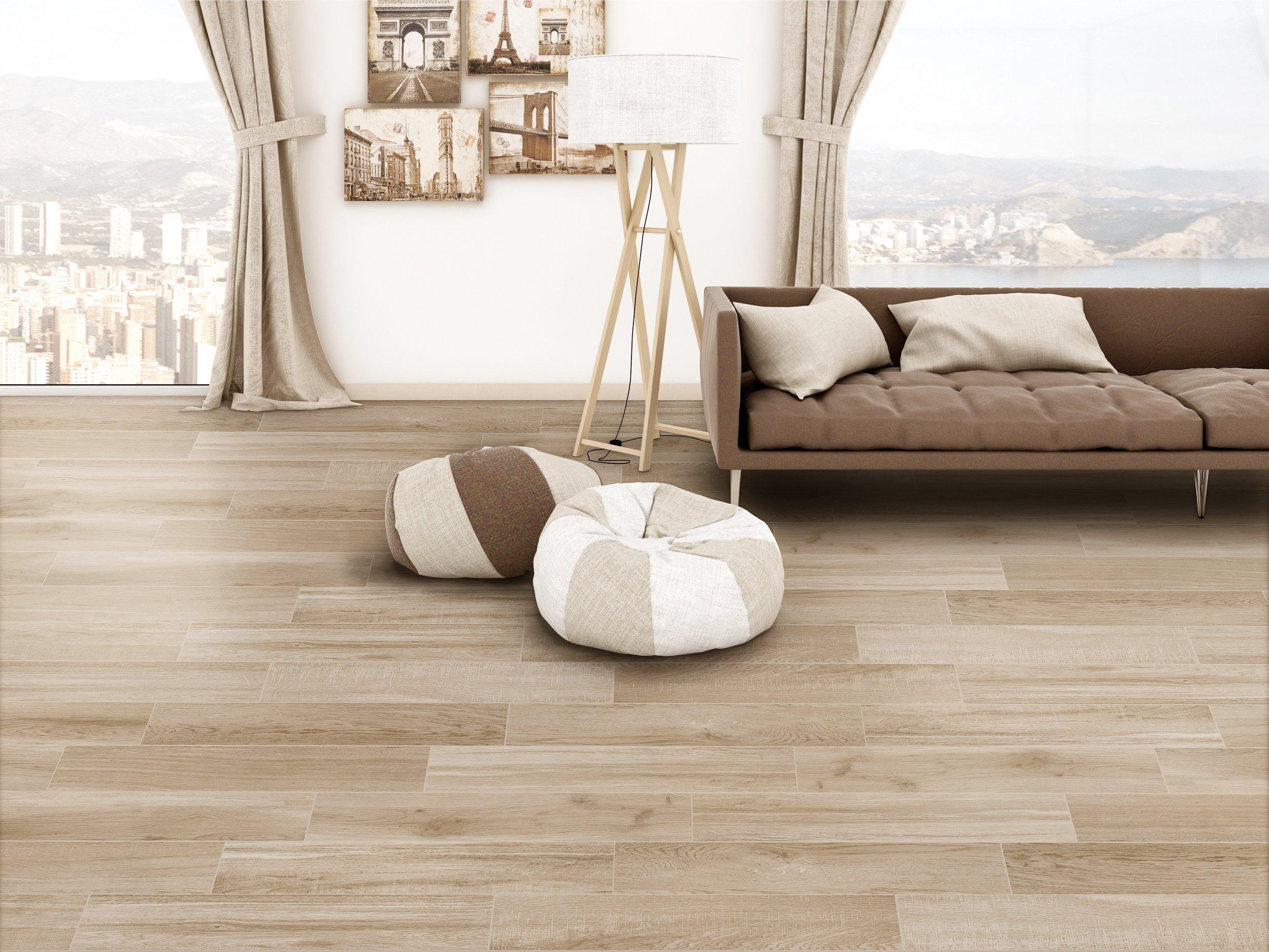 Sierra Beige Wood Plank Porcelain Tile | Floor and Decor