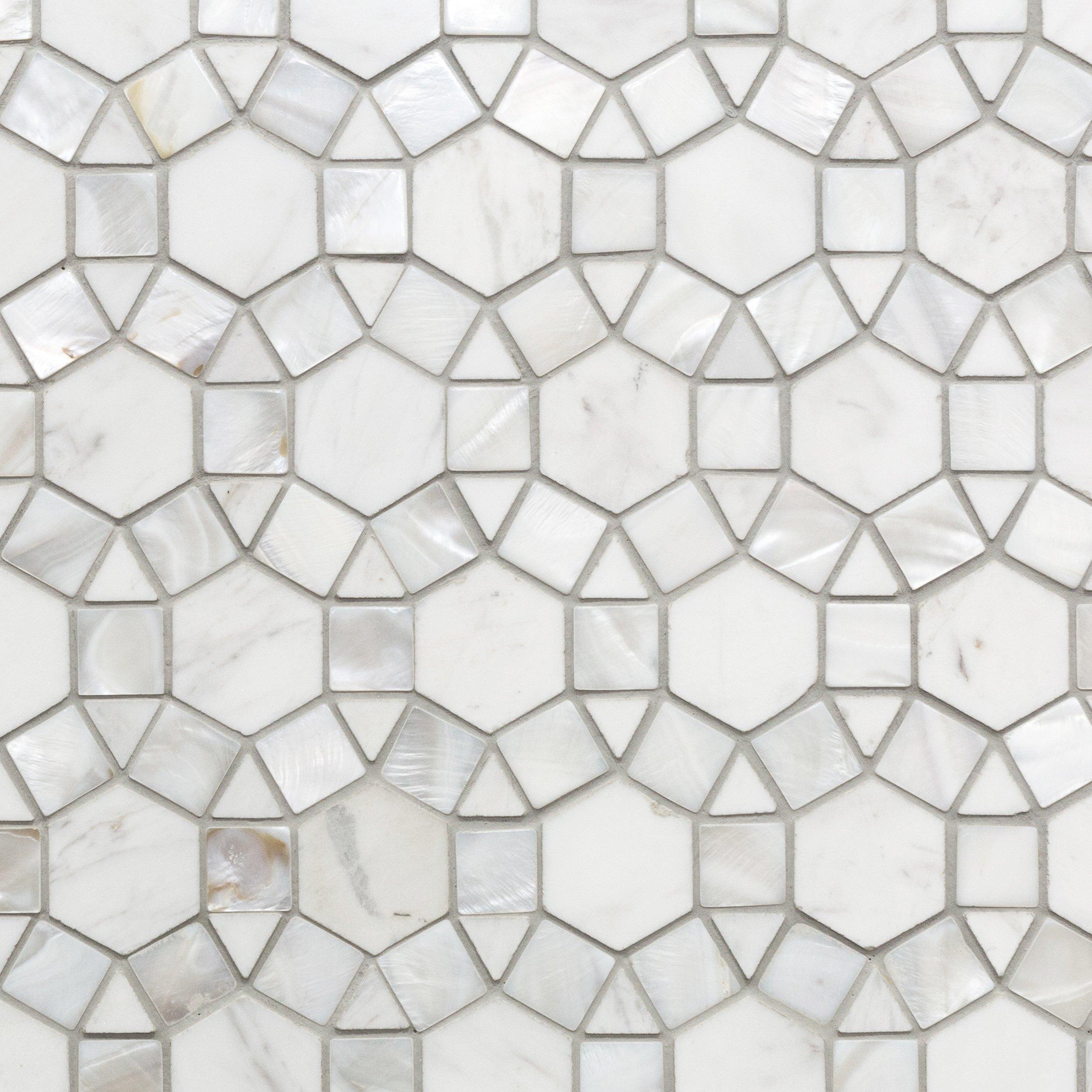Viviano Mosaici | Pallas Waterjet Marble Mosaic Tile, 11 x 12, White, 0 ...