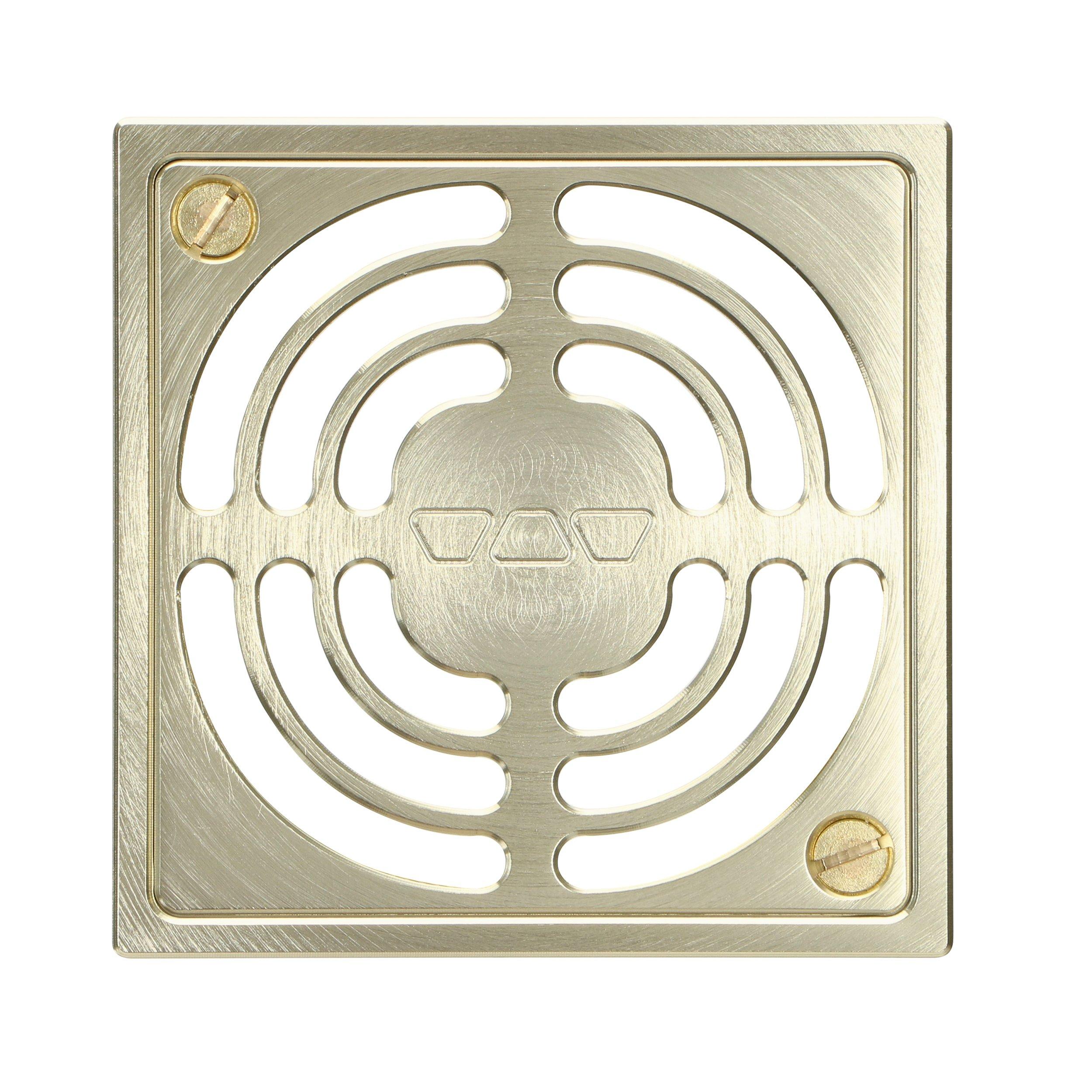 Schluter Kerdi-Drain 4in. Grate Brushed Vintage Gold - 4in. x 4in ...