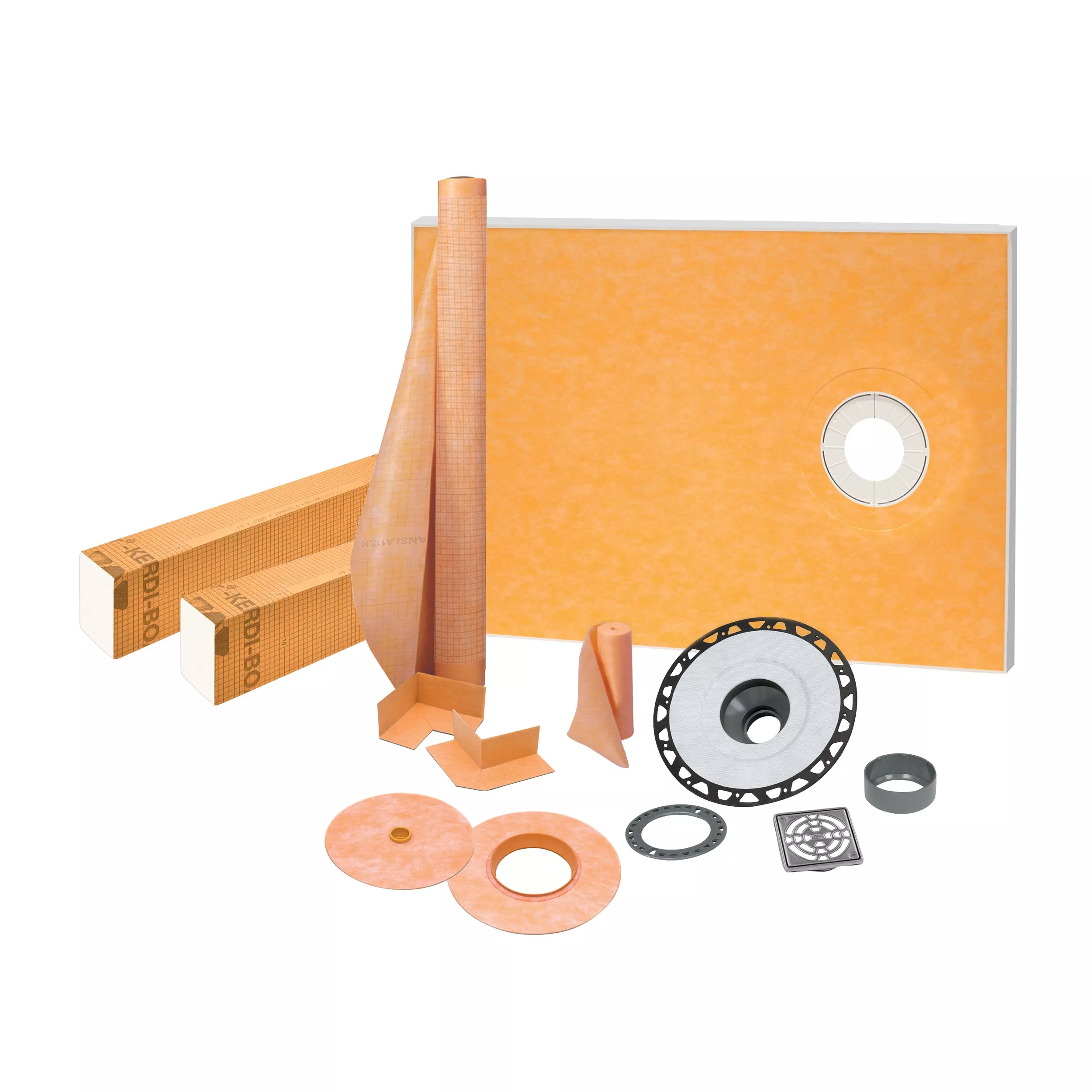 Schluter Kerdi-Shower Kit 38in. x 60in. Offset ABS Stainless Steel ...