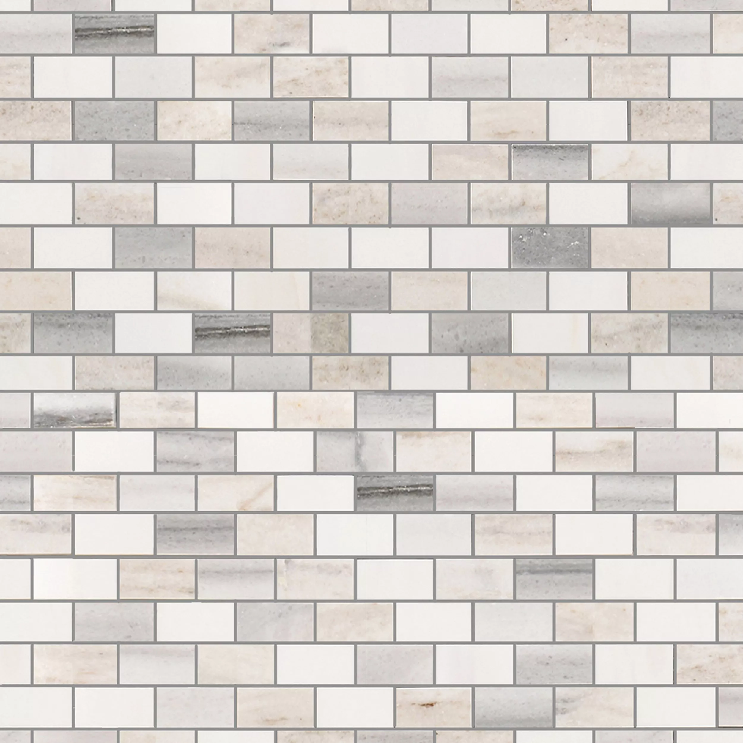Skyline Blend Mini Brick Polished Marble Mosaic | Floor and Decor