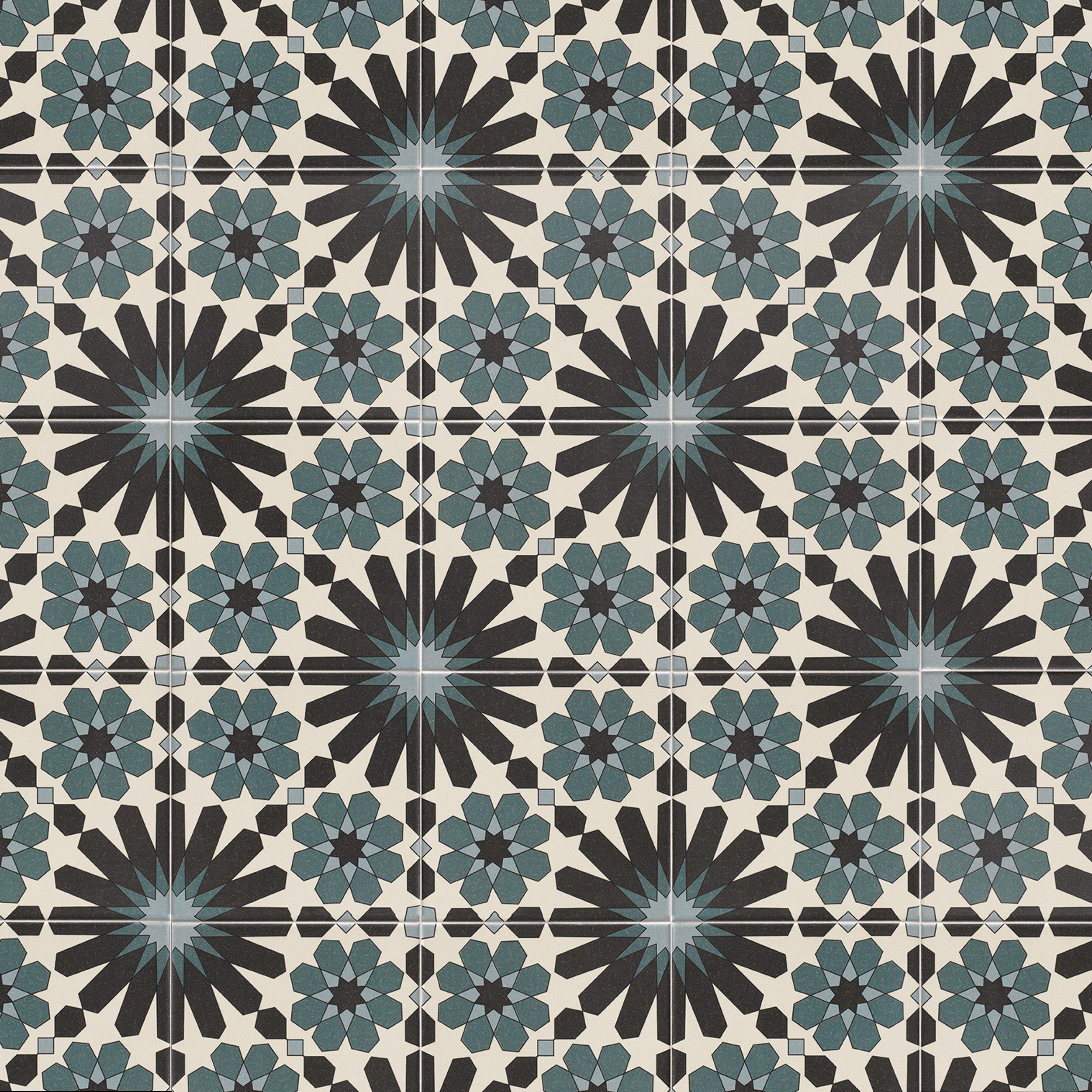 Moda Del Mar | Fiorella Matte Ceramic Tile, 8 x 8, Blue, 10 mm Thick ...