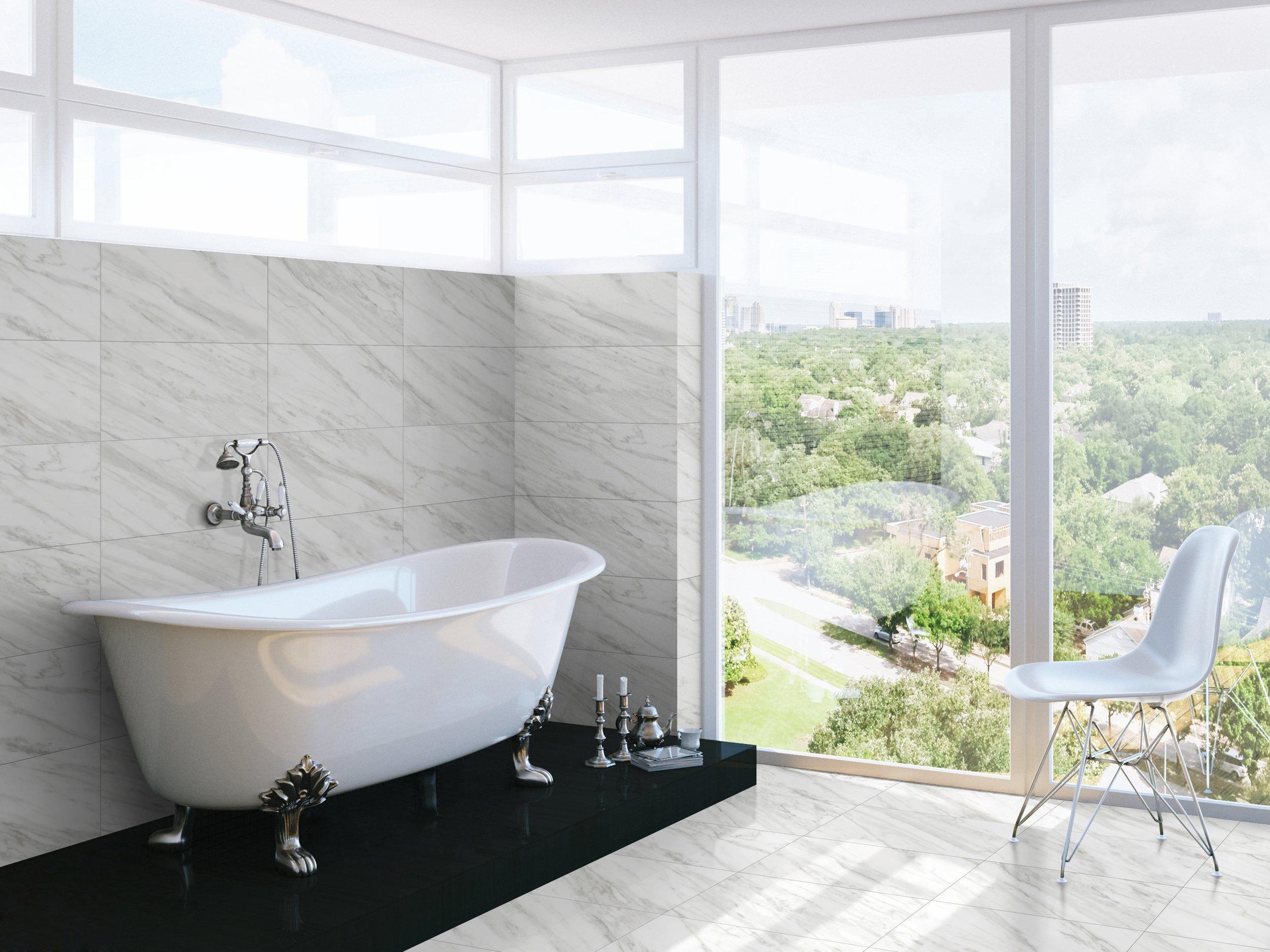 Cesari Bianca II Polished Porcelain Tile | Floor and Decor