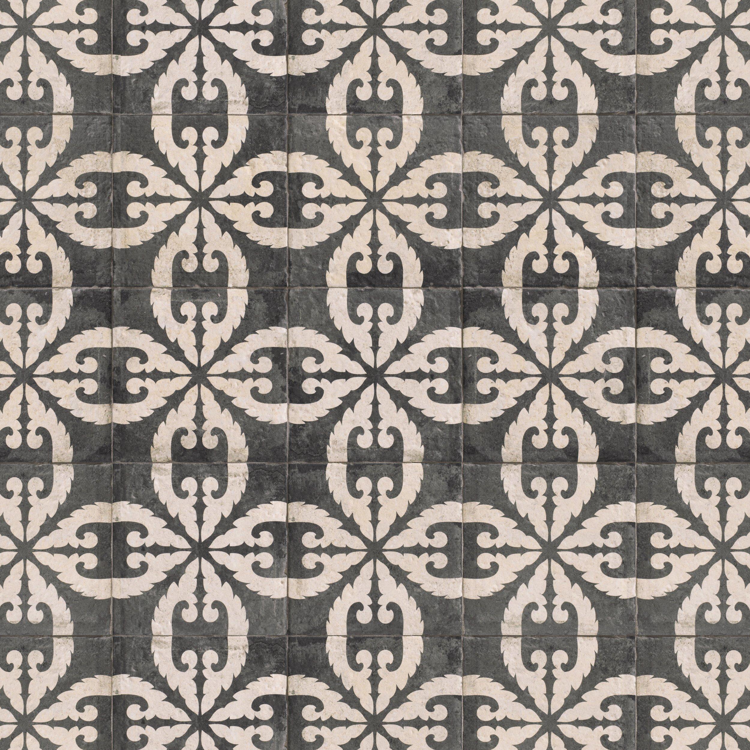 Moda Del Mar | Brittania Matte Porcelain Tile, 8 x 8, Black, 0.28 Thick ...