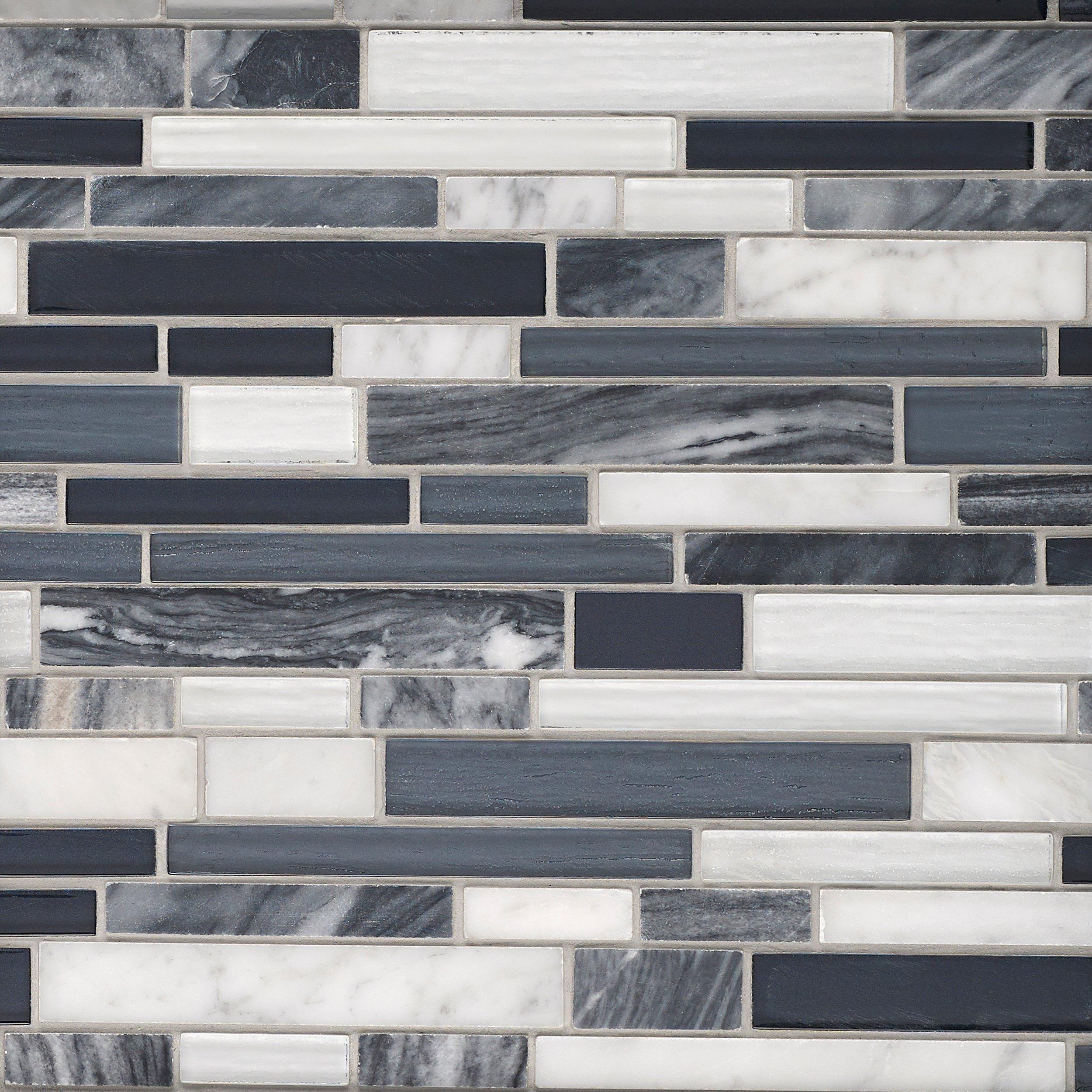 Nightfall Linear Glass Mosaic | Floor and Decor