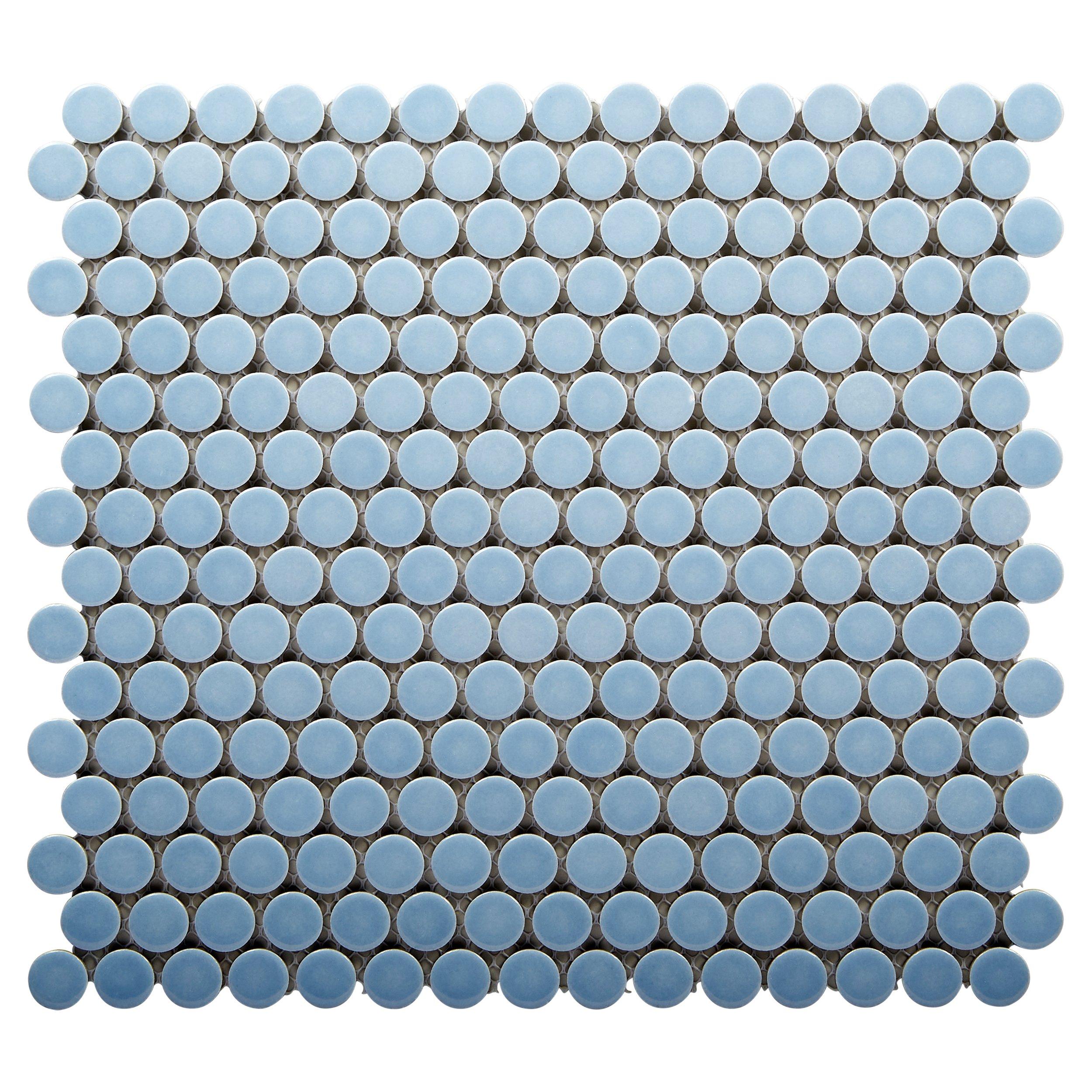 Blue Bliss II Porcelain Penny Mosaic | Floor and Decor