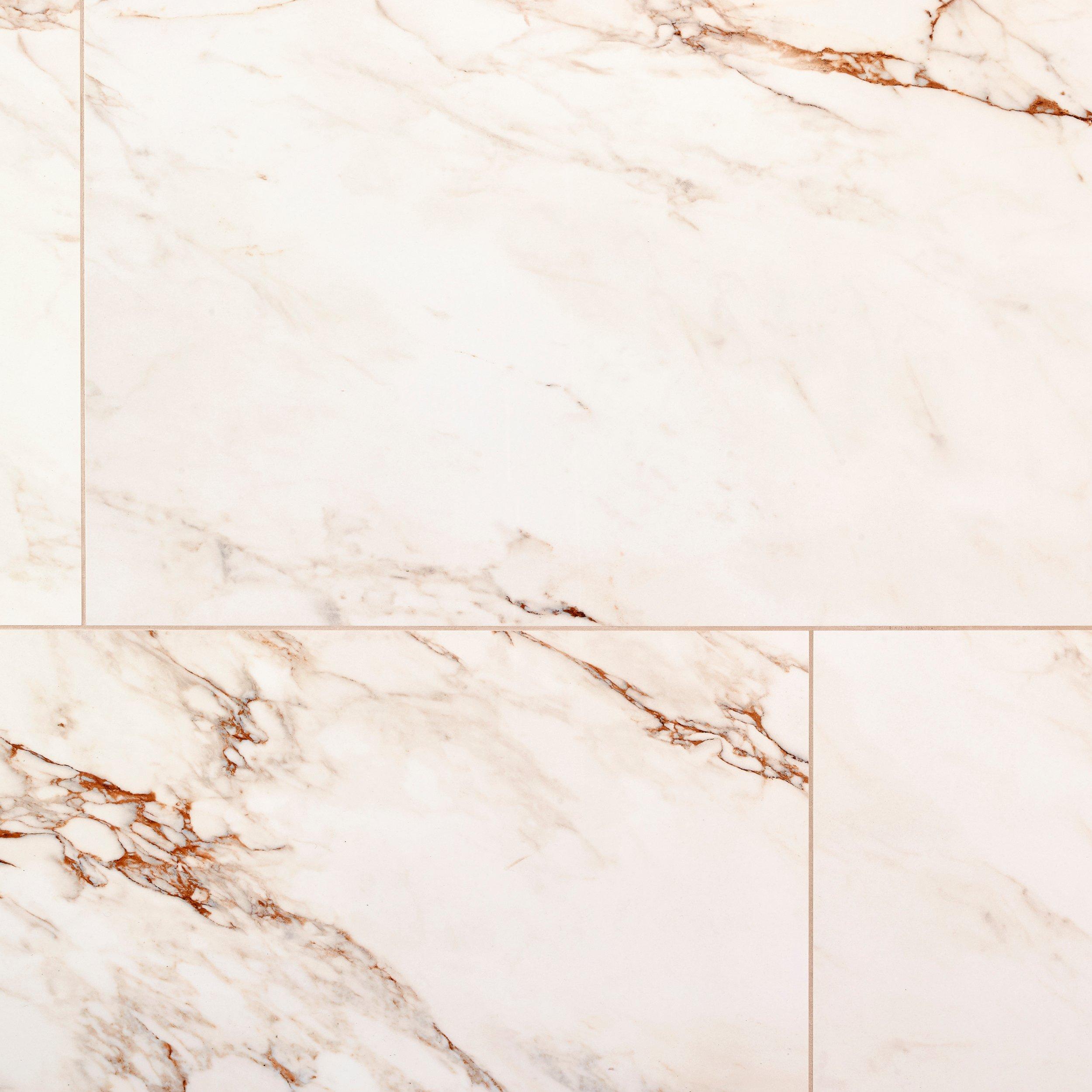 Maximo | Sardis Roso Polished Porcelain Tile, 24 x 48, White, 7 mm ...