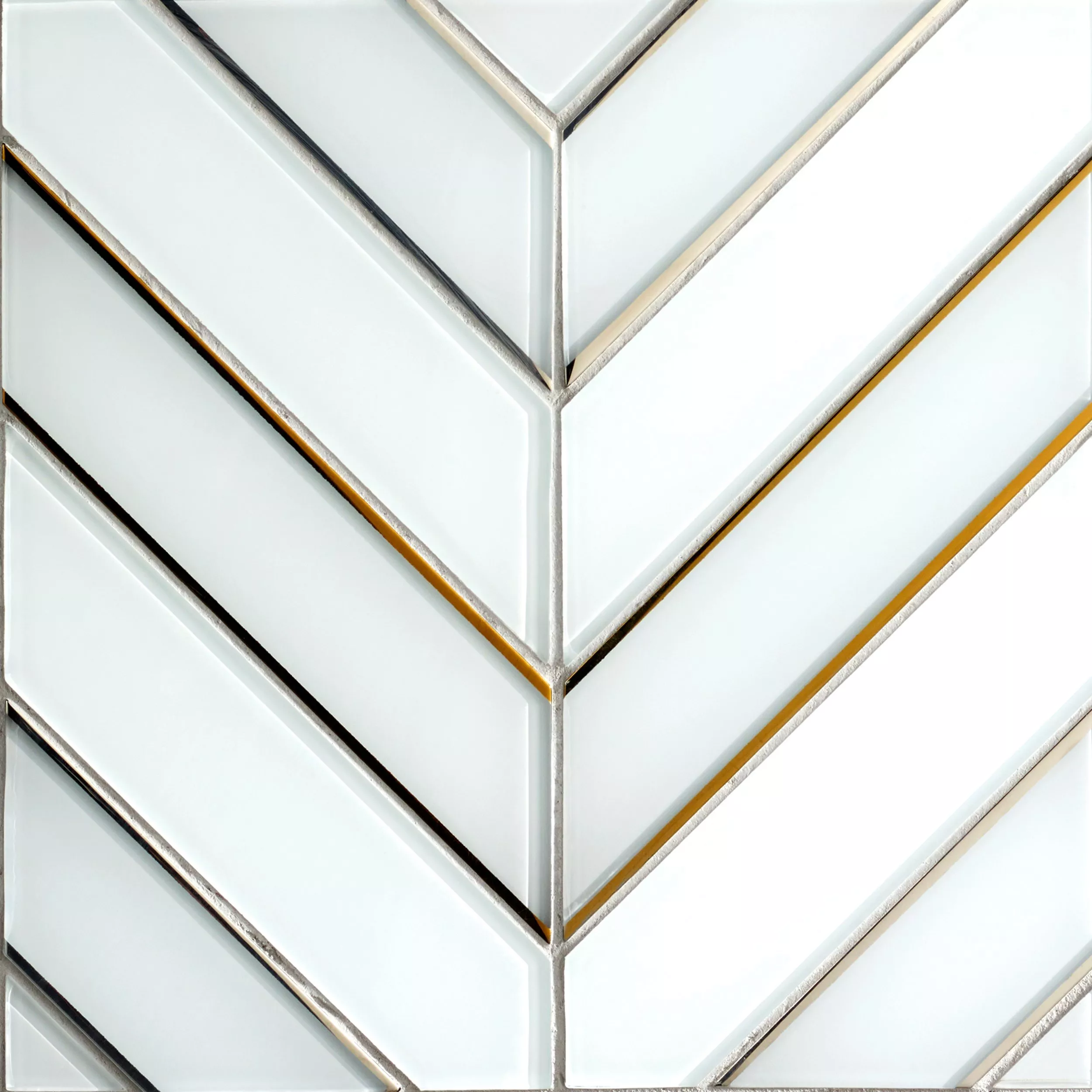 Metallic White Chevron Glass Mosaic | Floor and Decor