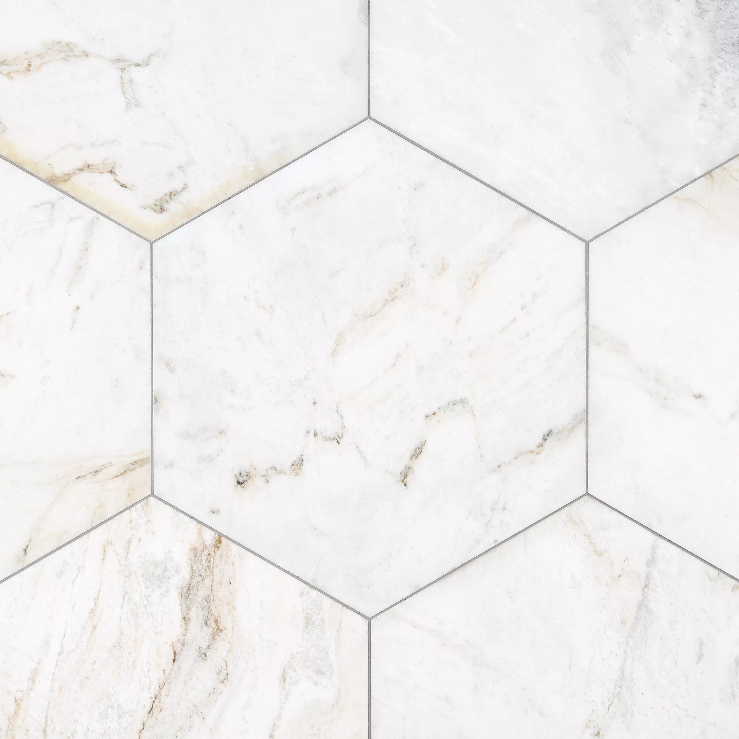 Bianco Orion Polished Marble Hexagon Tile | Floor and Decor