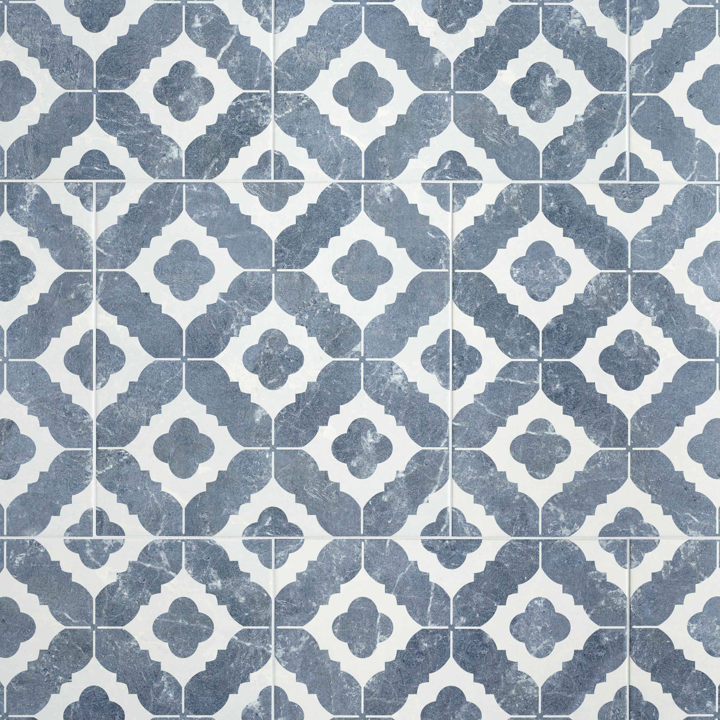 Adessi | Elsa Sky Ceramic Tile, 18 x 18, Blue, 9 mm Thick - Floor & Decor