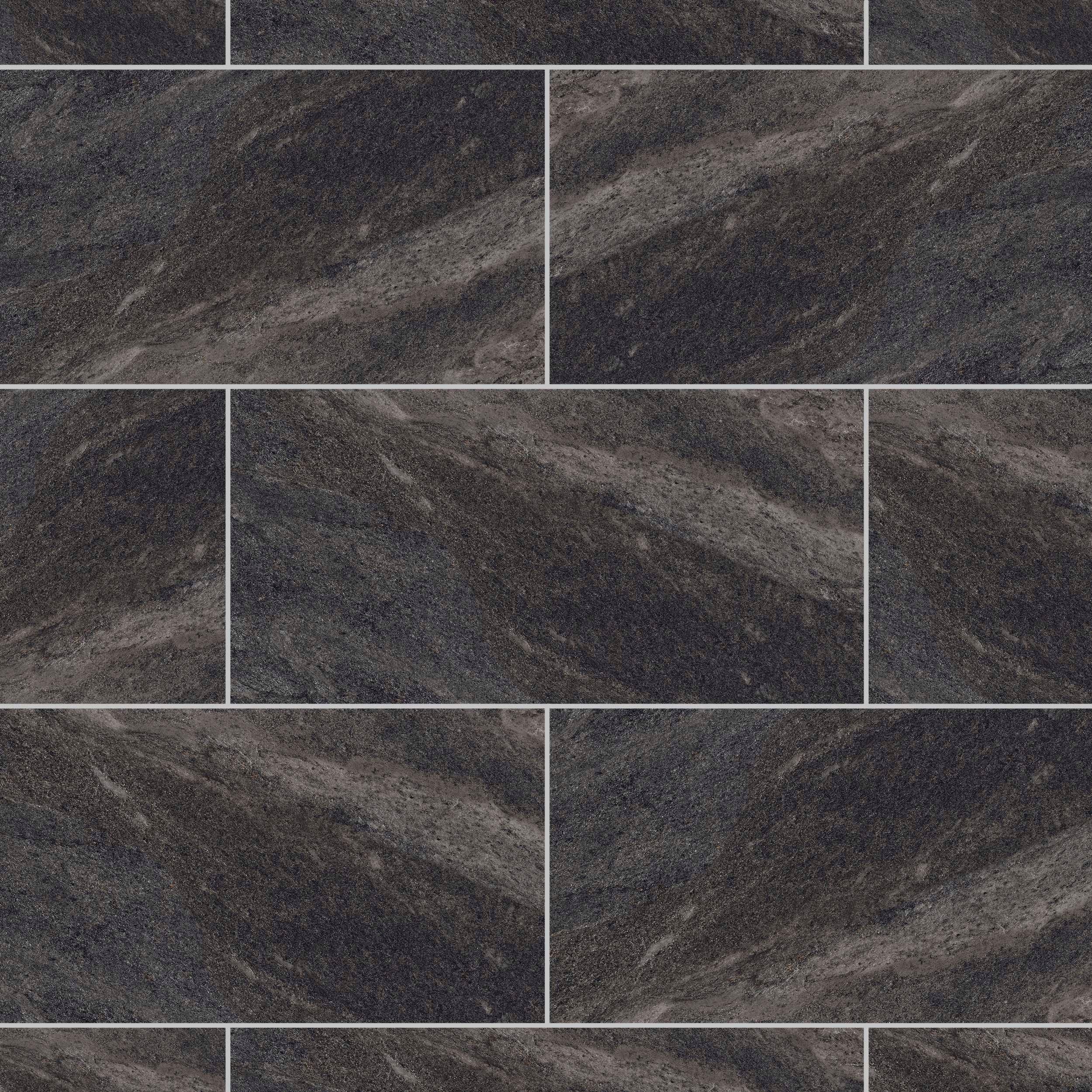 Montalcino | Aries Night Porcelain Tile, 12 x 24, Grey, 9.5 mm Thick ...