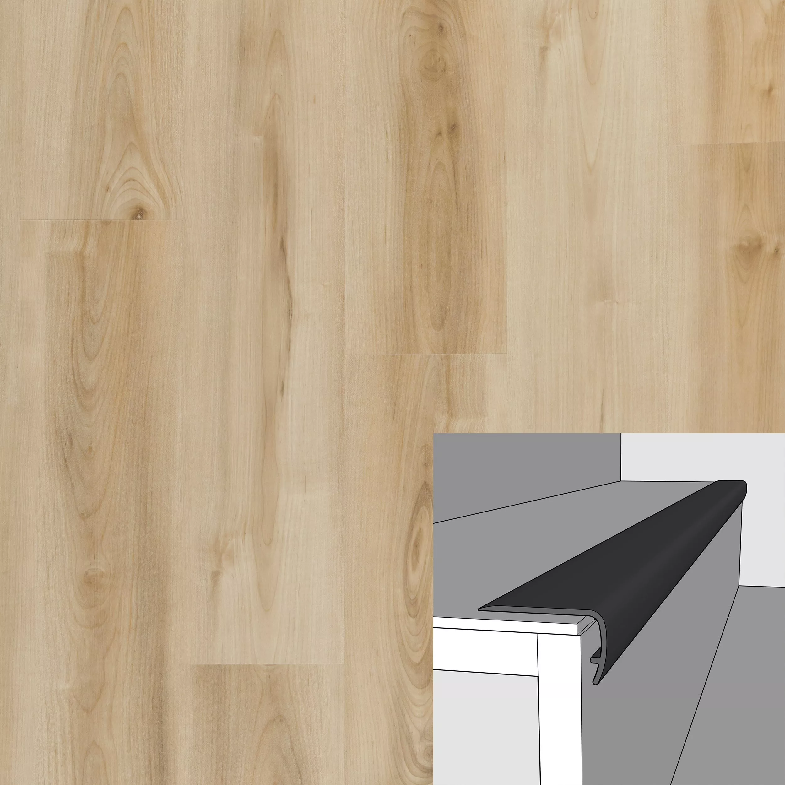 Laurel Falls 94in. Vinyl Overlapping Stair Nose | Floor and Decor