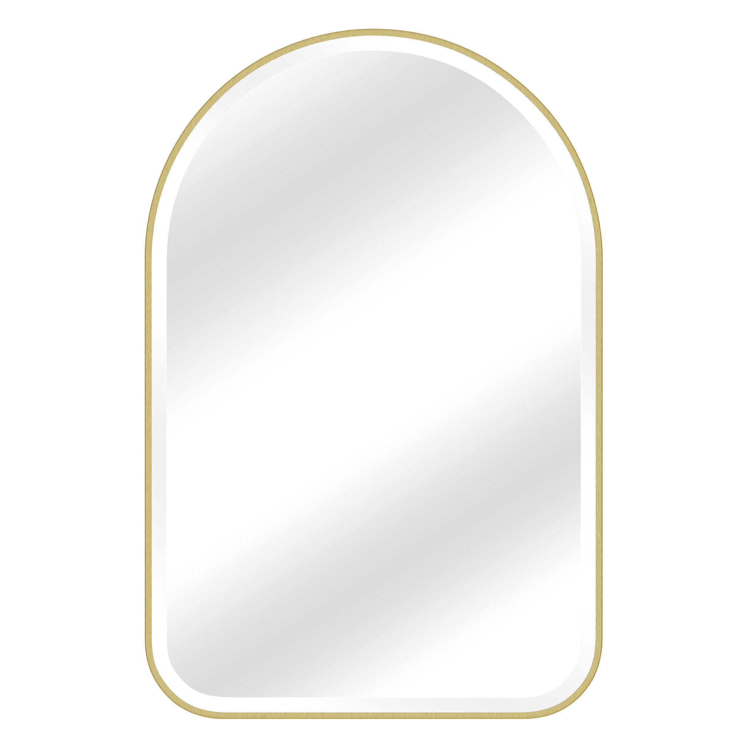 Studio Design Collection | Ezra 24 inch Brushed Gold Mirror, 24 x 36 ...