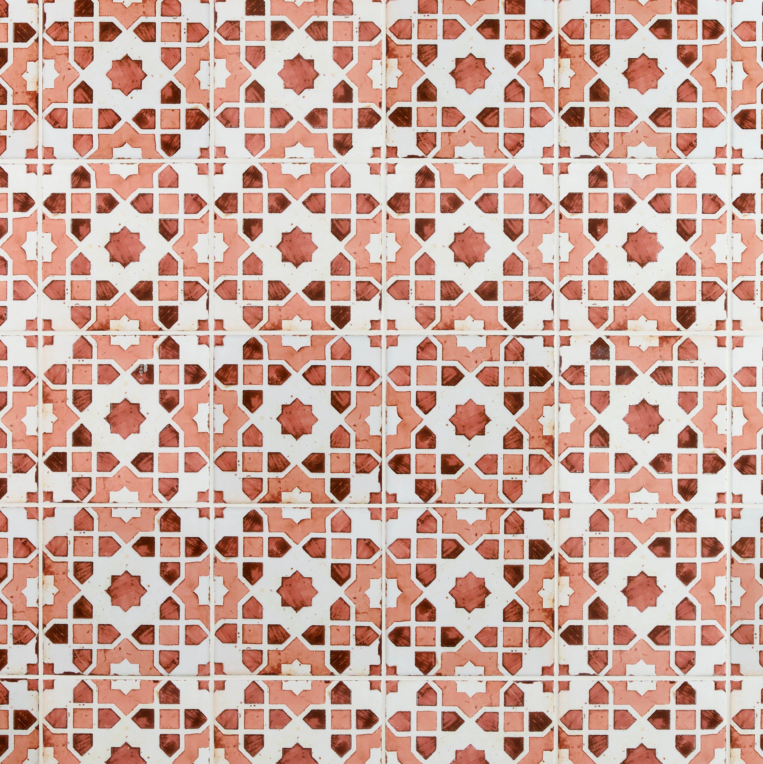 Moda Del Mar | Marrakesh Porcelain Tile, 8 x 8, Red/Pink, 0.32 Thick ...