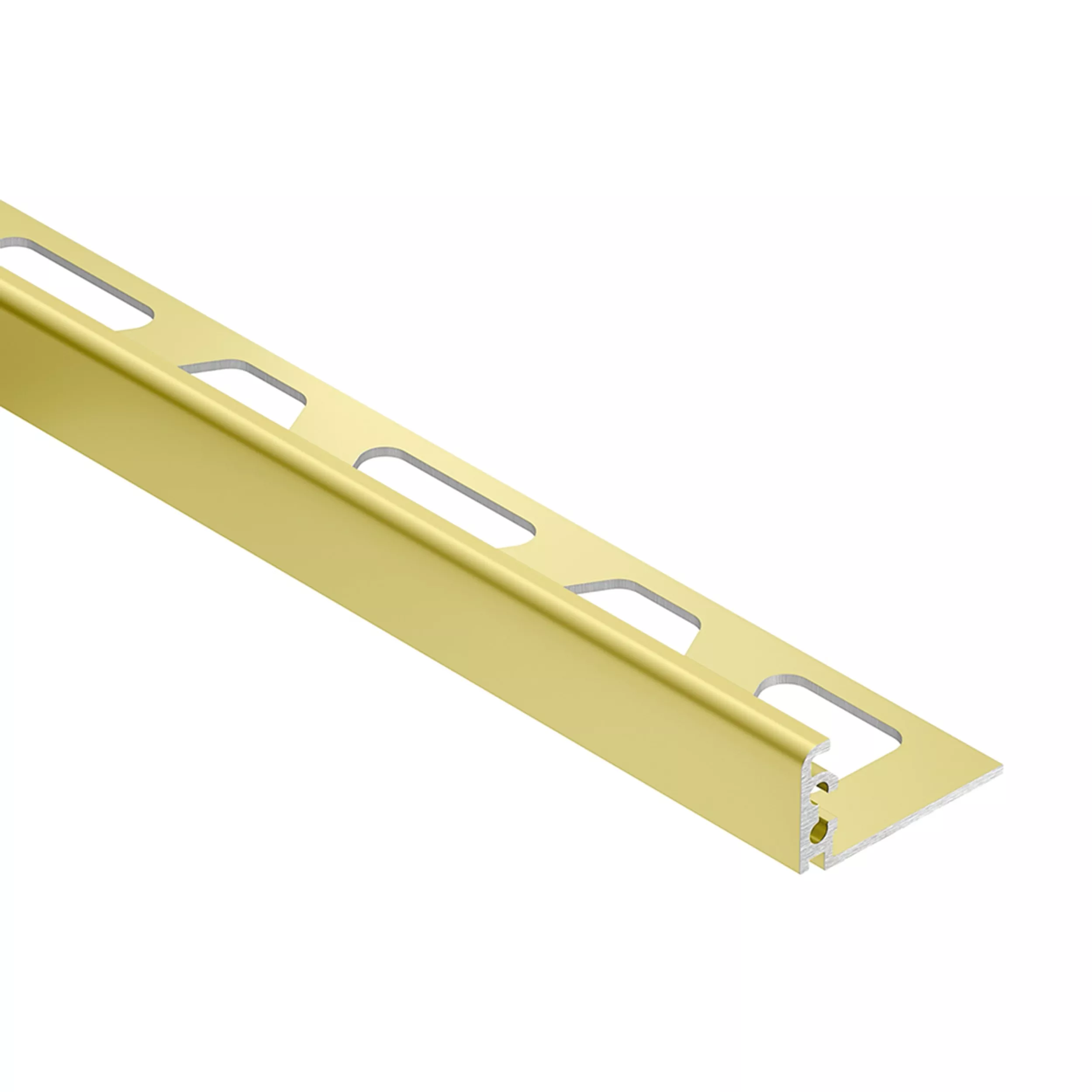 Schluter Jolly Edge Trim 1/2in. Anodized Aluminum Satin Brass | Floor ...
