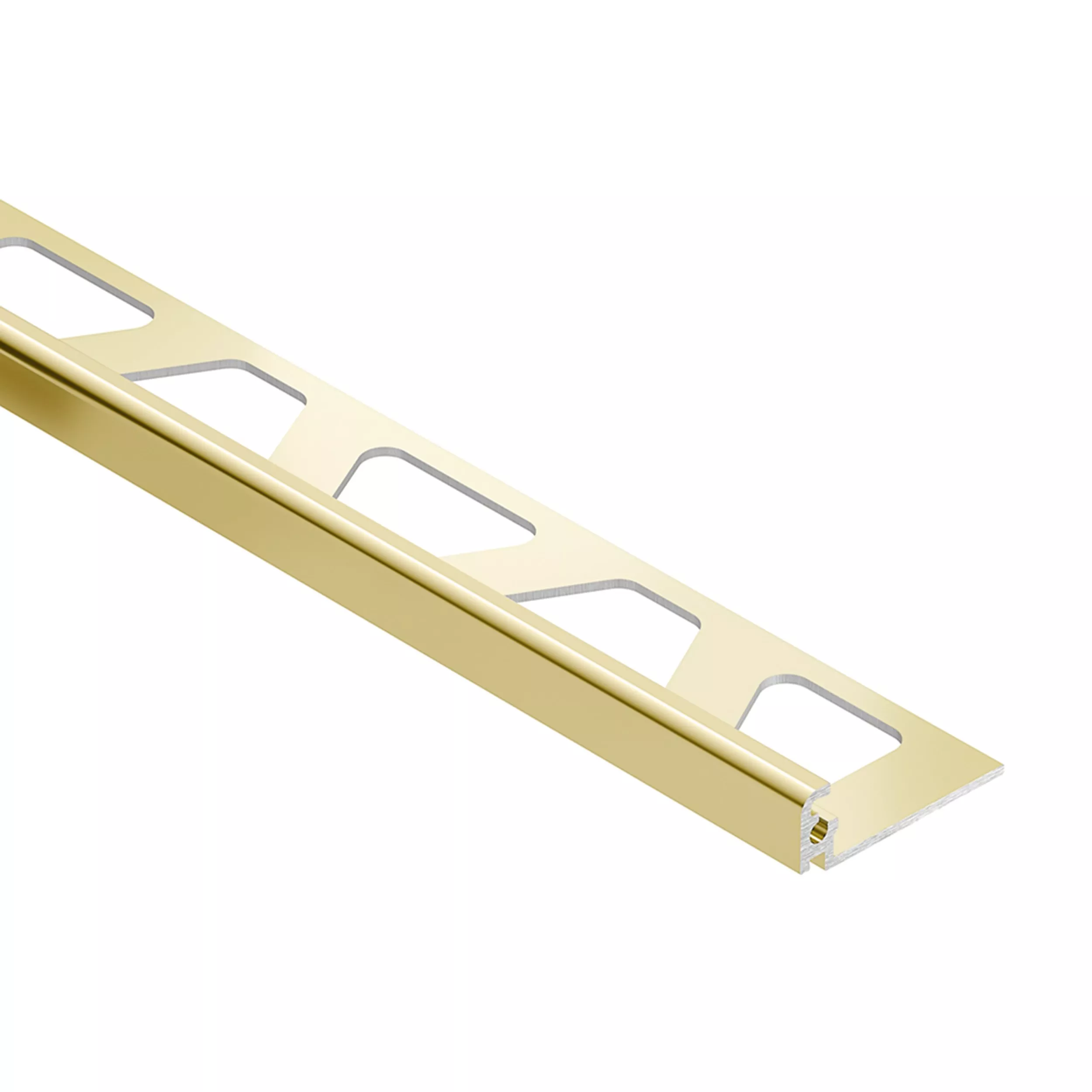 Schluter Jolly Edge Trim 3/8in. Anodized Aluminum Polished Brass ...