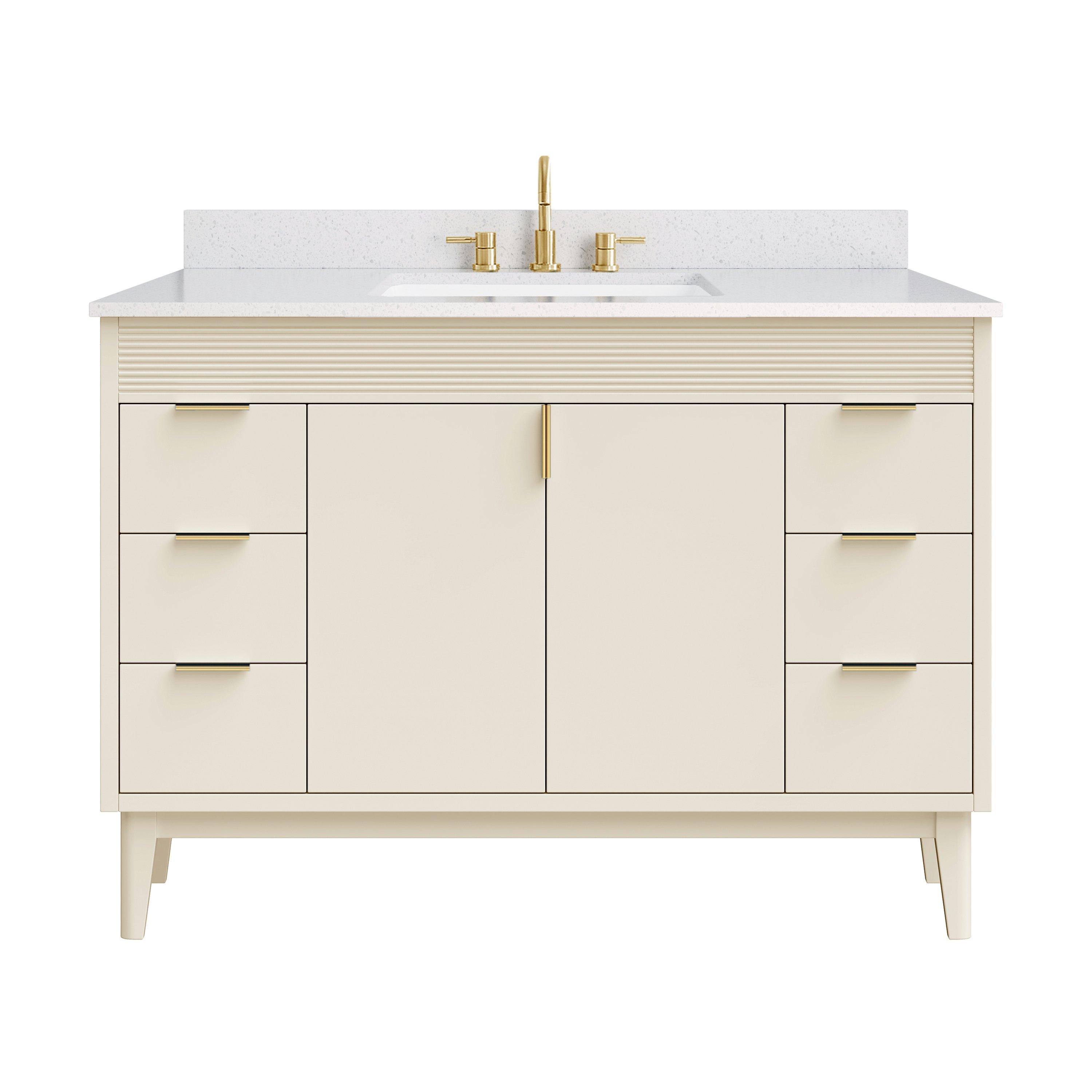 Studio Design Collection | Julian 49 inch Off-White Vanity with ...