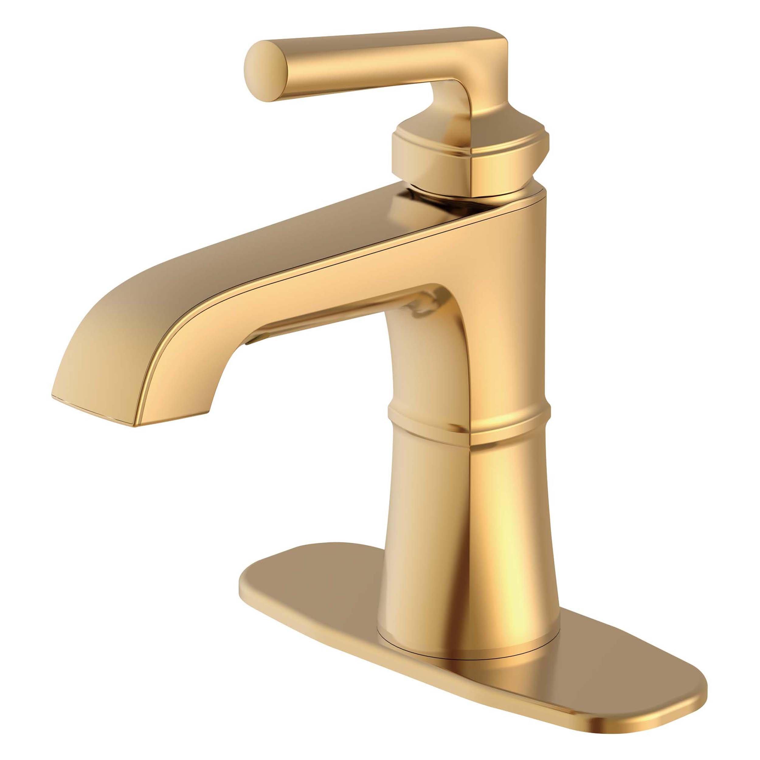 Harper Monoblock Brushed Gold Bath Faucet | Floor and Decor