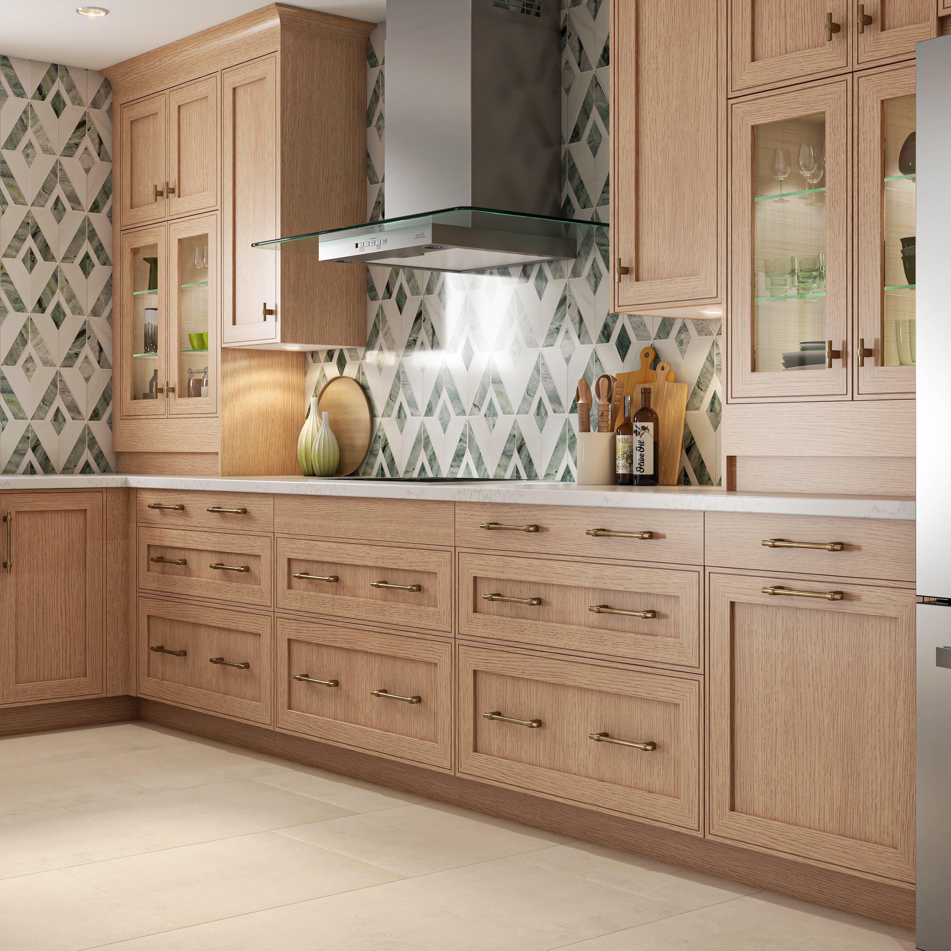 Ambrose 12 in. Stained Sandbar Rift-Cut Oak Base Cabinet with Inner ...