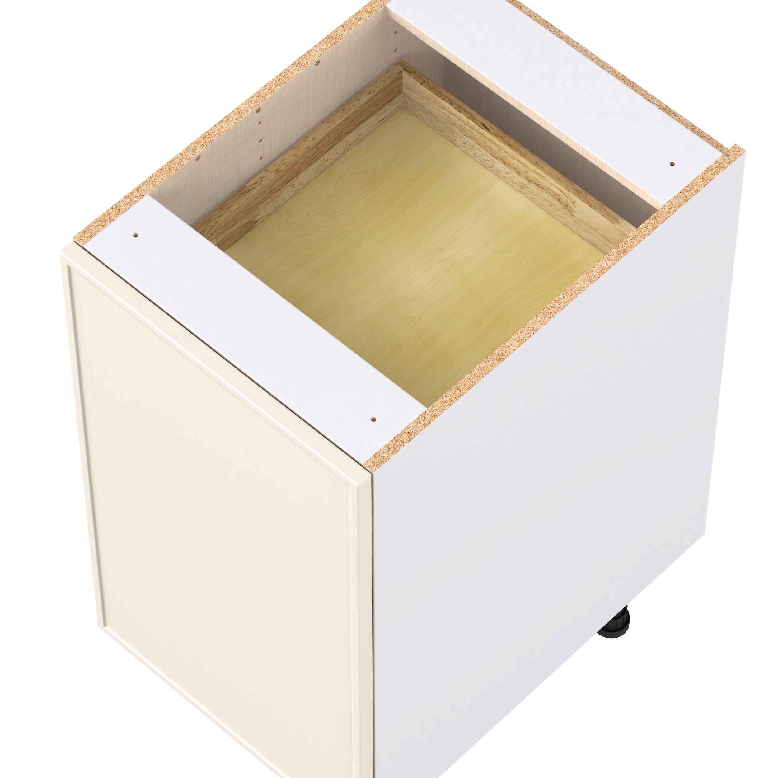 Linden 18 in. Painted Washed Linen Base Cabinet with Inner Pull-Out ...