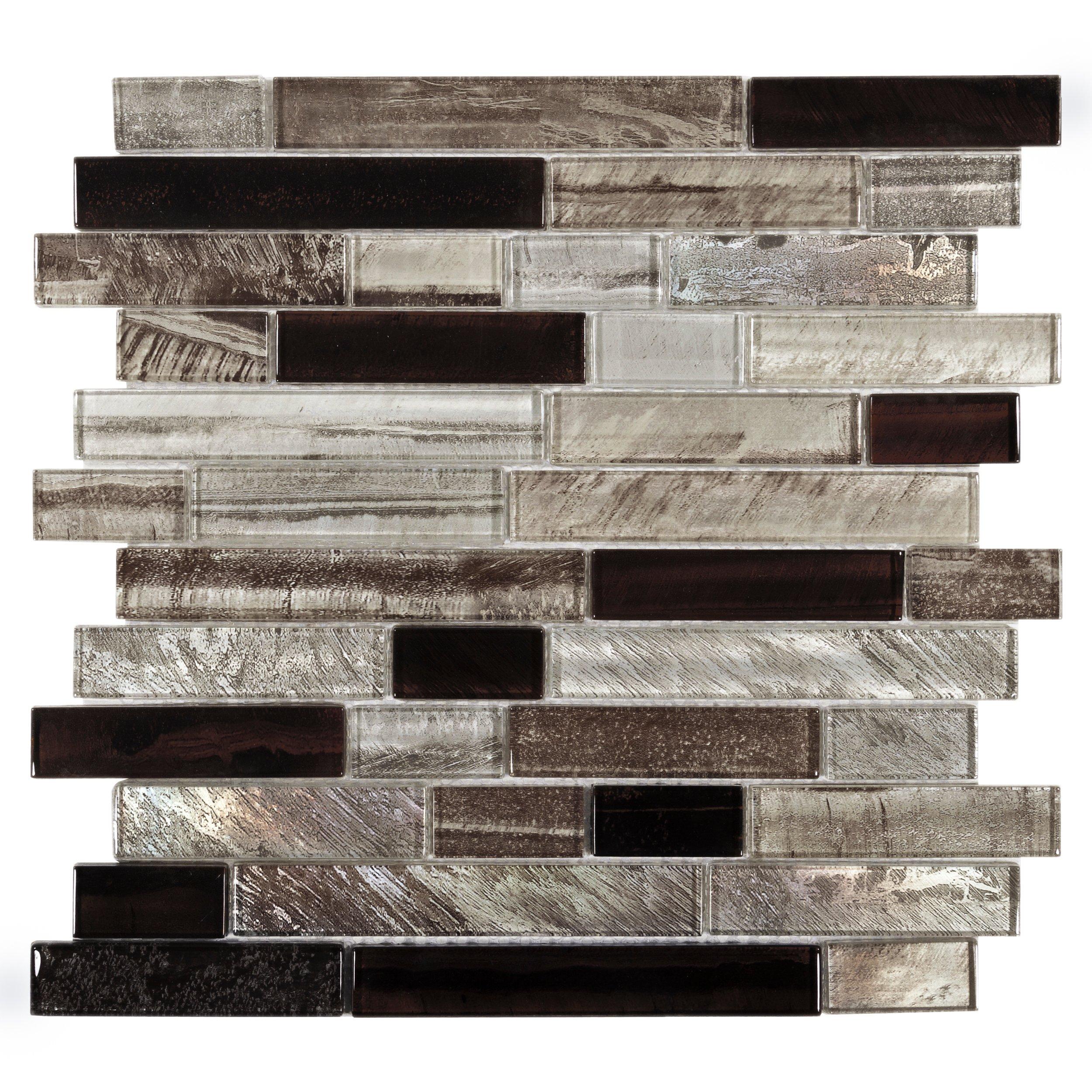 Reflections Light Polished Linear Glass Mosaic | Floor and Decor
