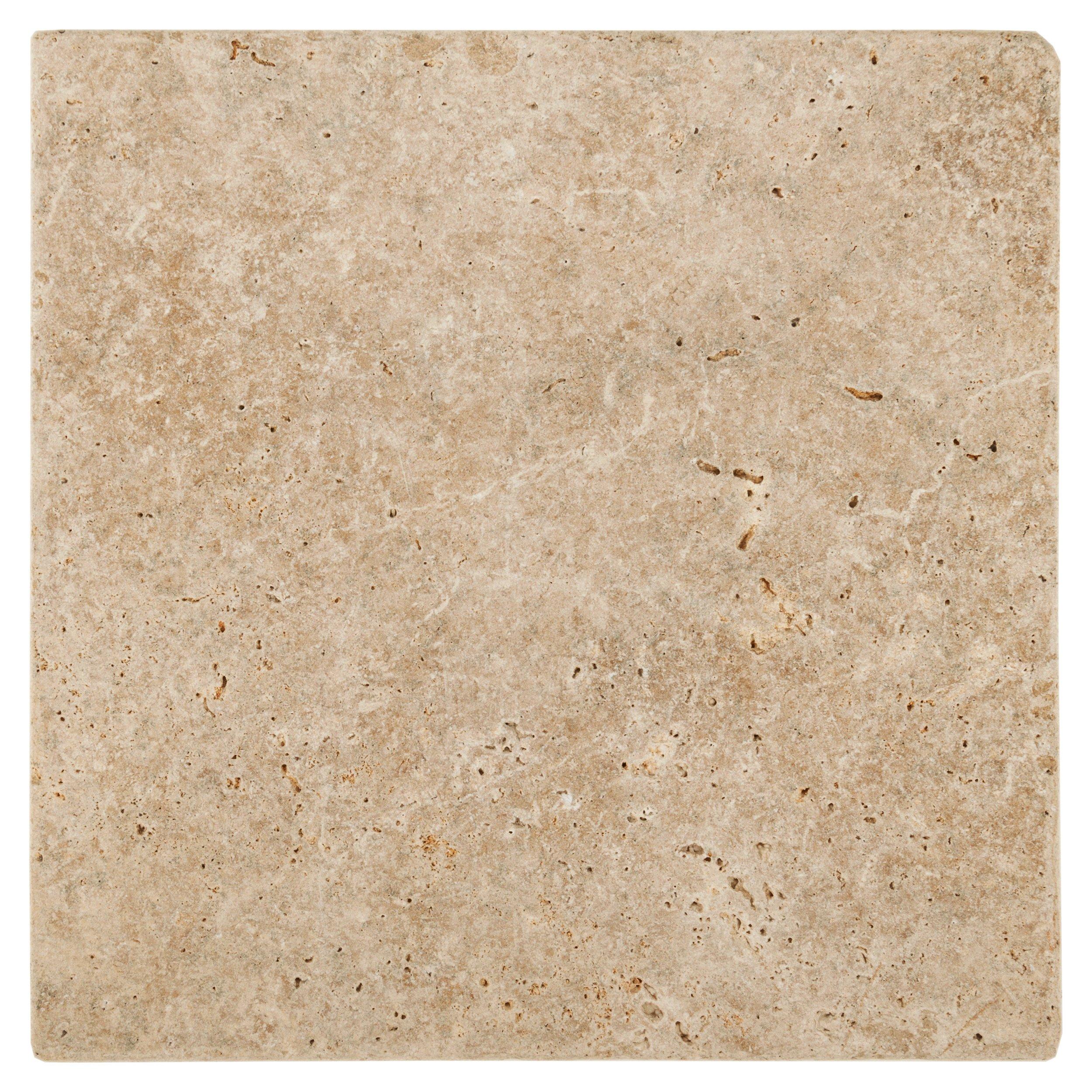 Noce Tumbled Travertine Tile - 6 x 6 - 932100268 | Floor and Decor