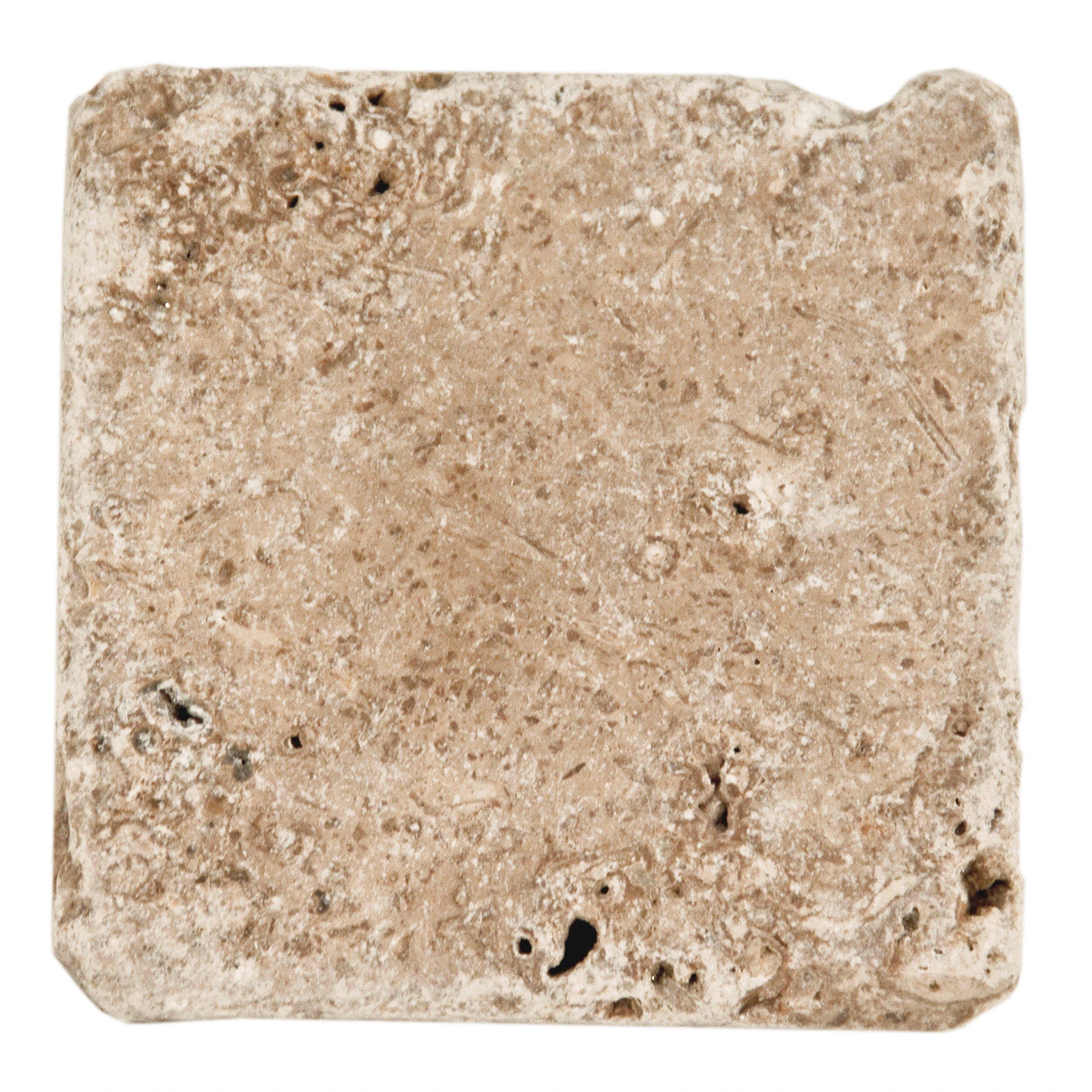 Noce Tumbled Travertine Tile - 6 x 6 - 932100268 | Floor and Decor
