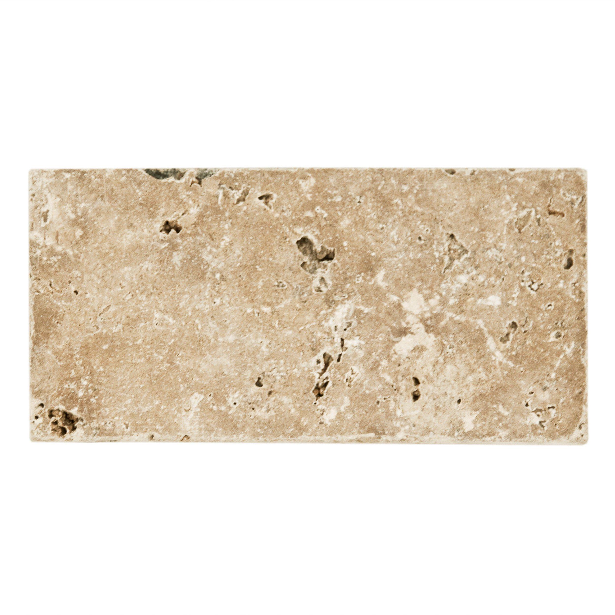 Noce Tumbled Travertine Tile - 6 x 6 - 932100268 | Floor and Decor