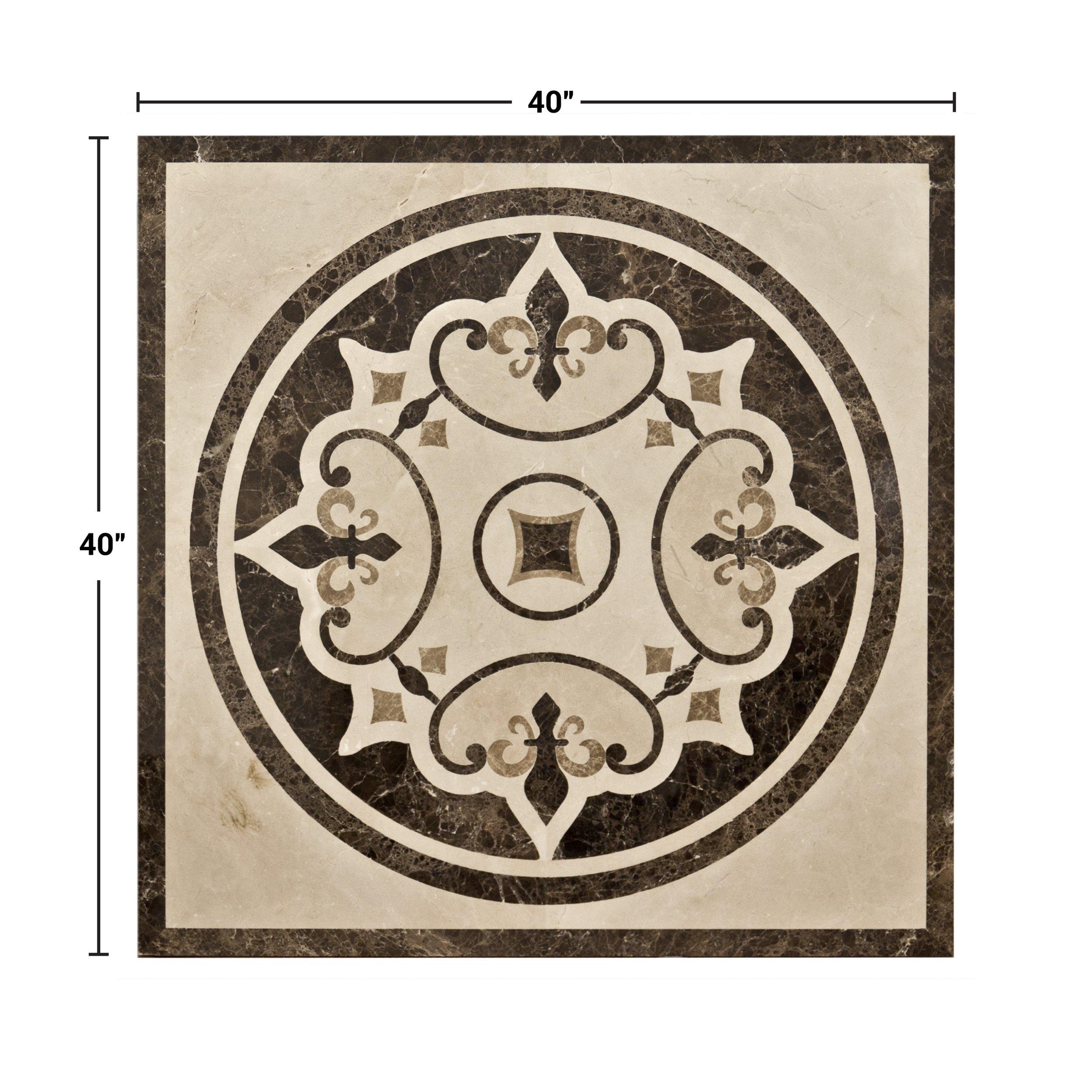 Decorative Medallion Floor Tile | Shelly Lighting