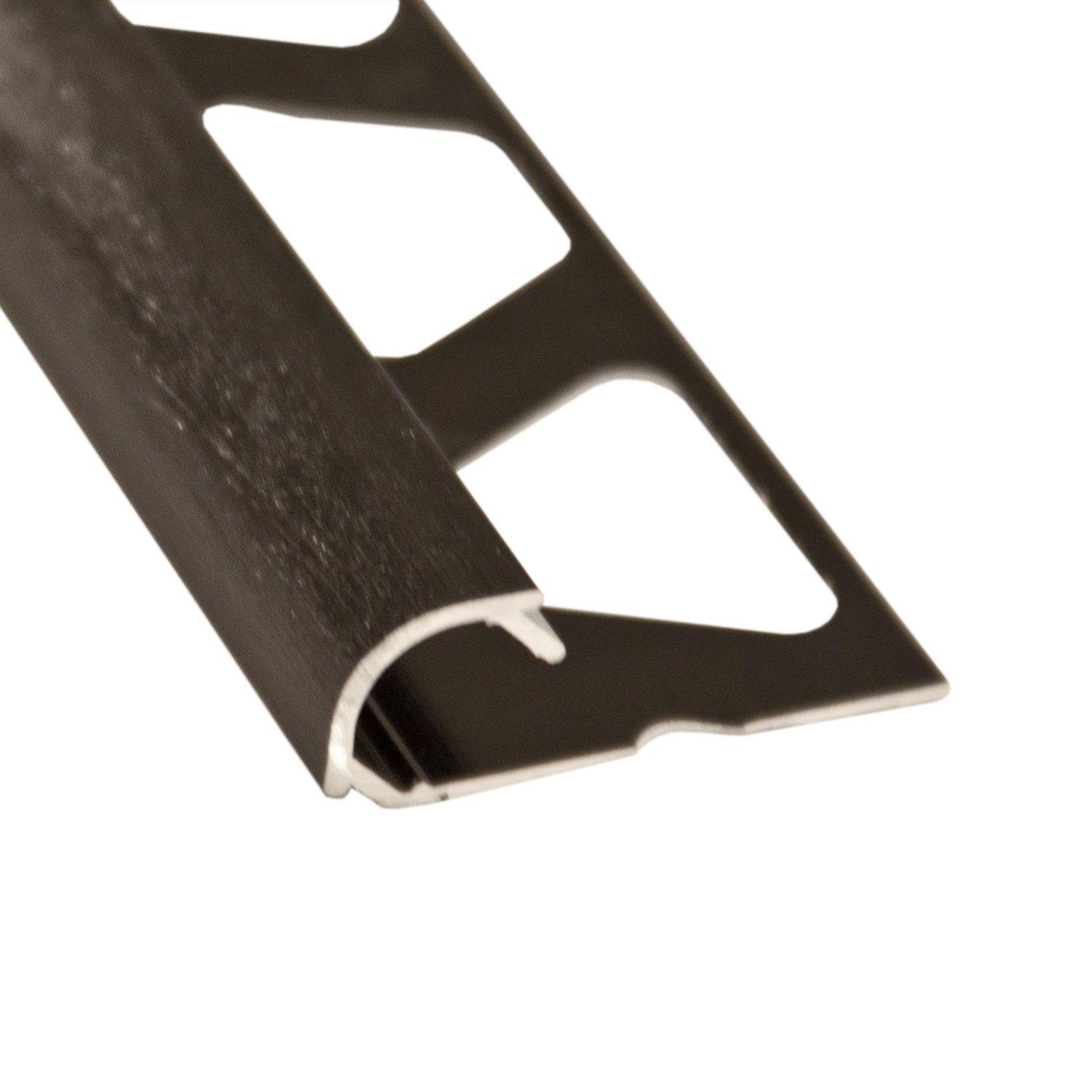 Schluter-Rondec Bullnose Edge Trim 3/8in. in Brushed Black Anodized ...