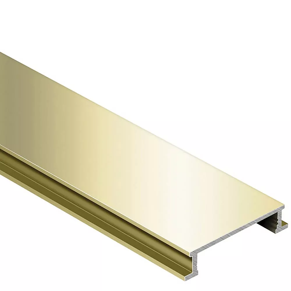 Schluter Designline 1in. Border Trim 1/4in. Aluminum Polish Brass ...