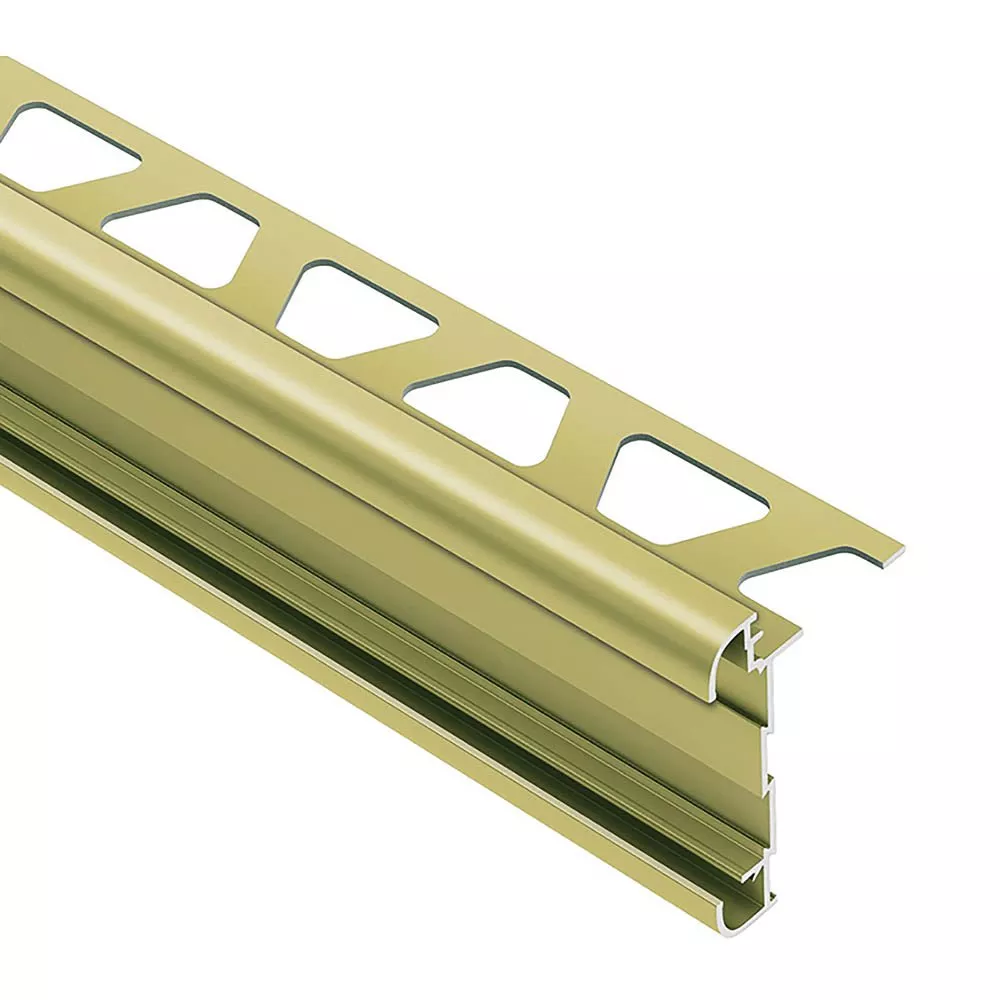 Schluter Rondec-Ct Counter Trim 1/2in. Aluminum Satin Brass | Floor and ...
