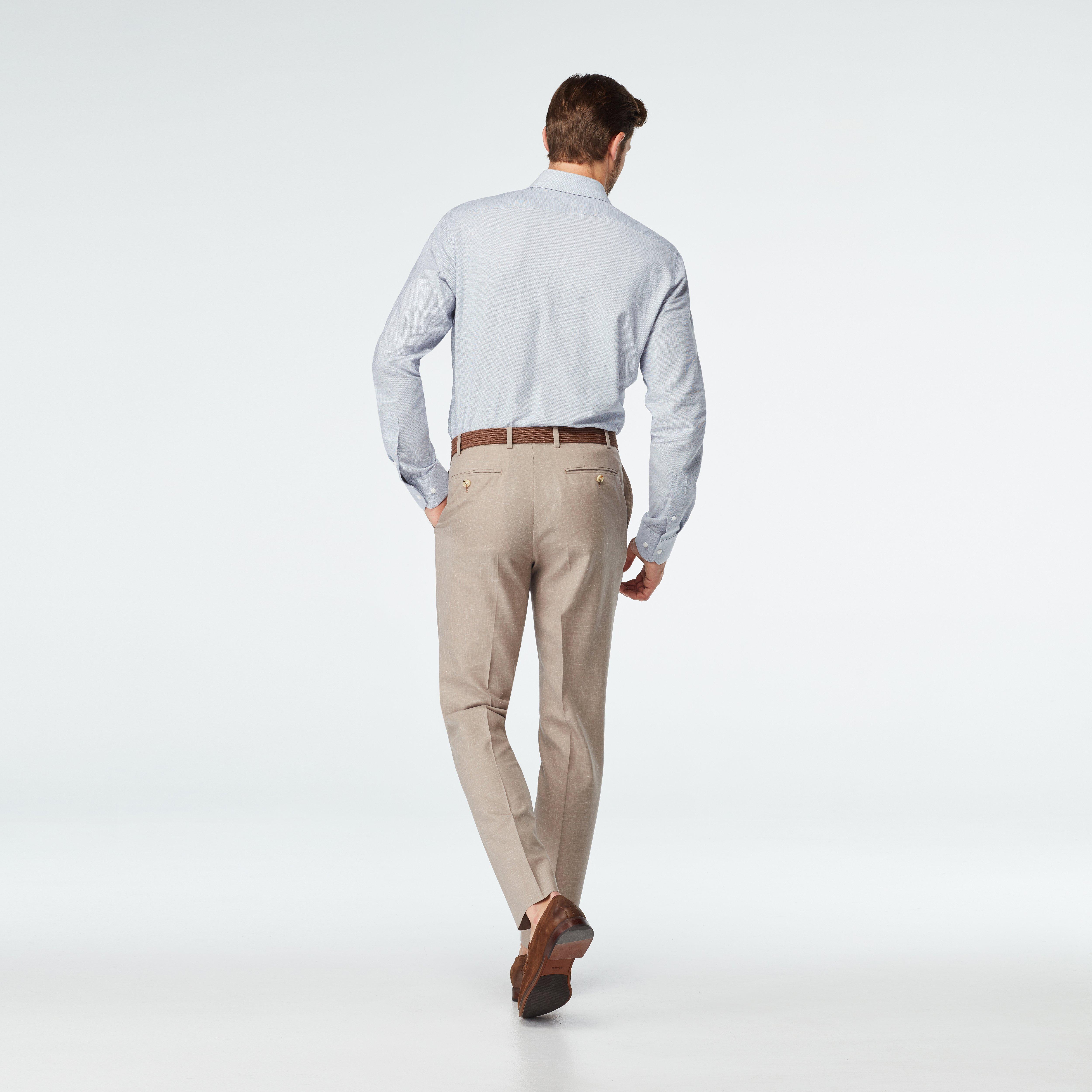 Custom Pants Made For You - Stockport Wool Linen Sand Pants | INDOCHINO