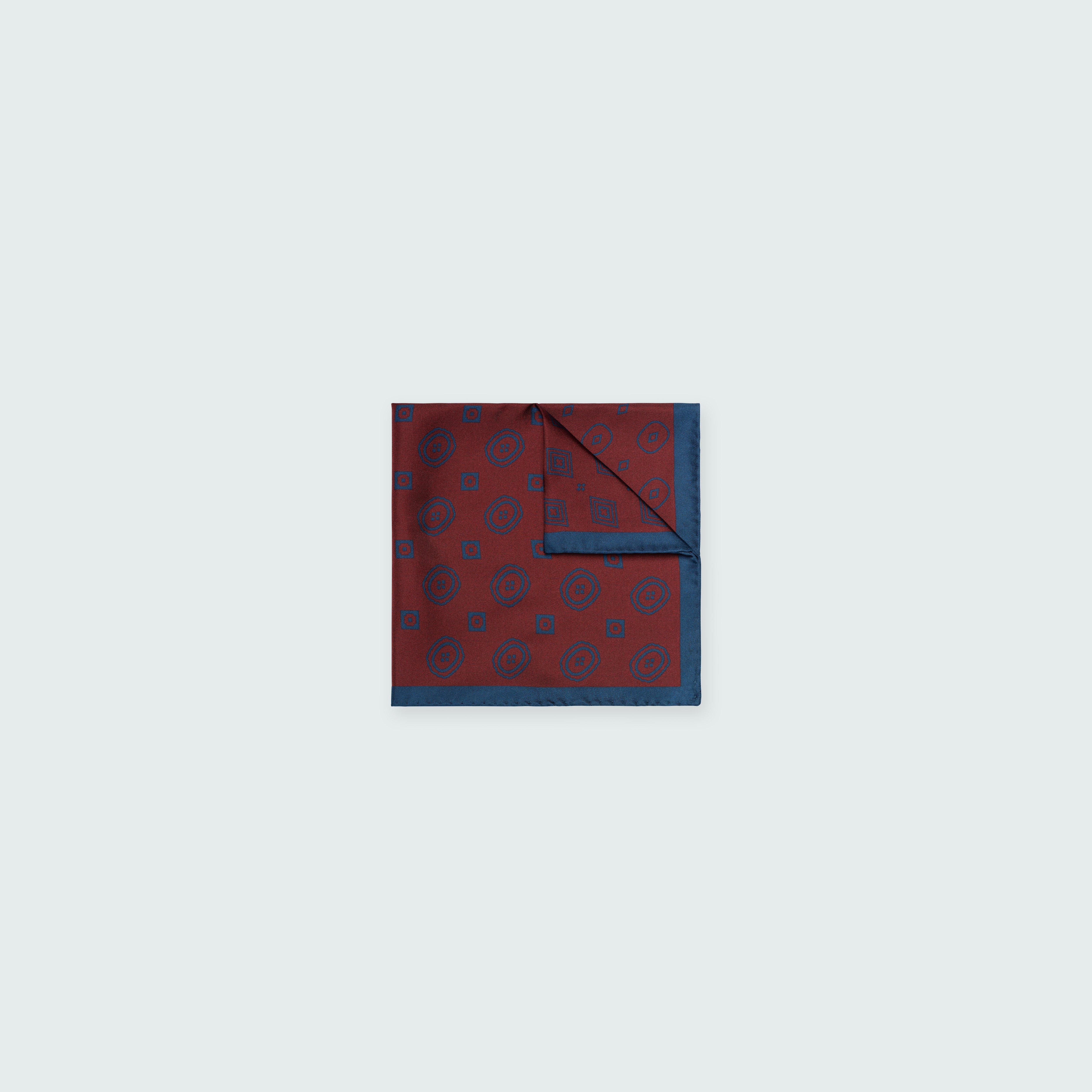 Red Geometric Pocket Square