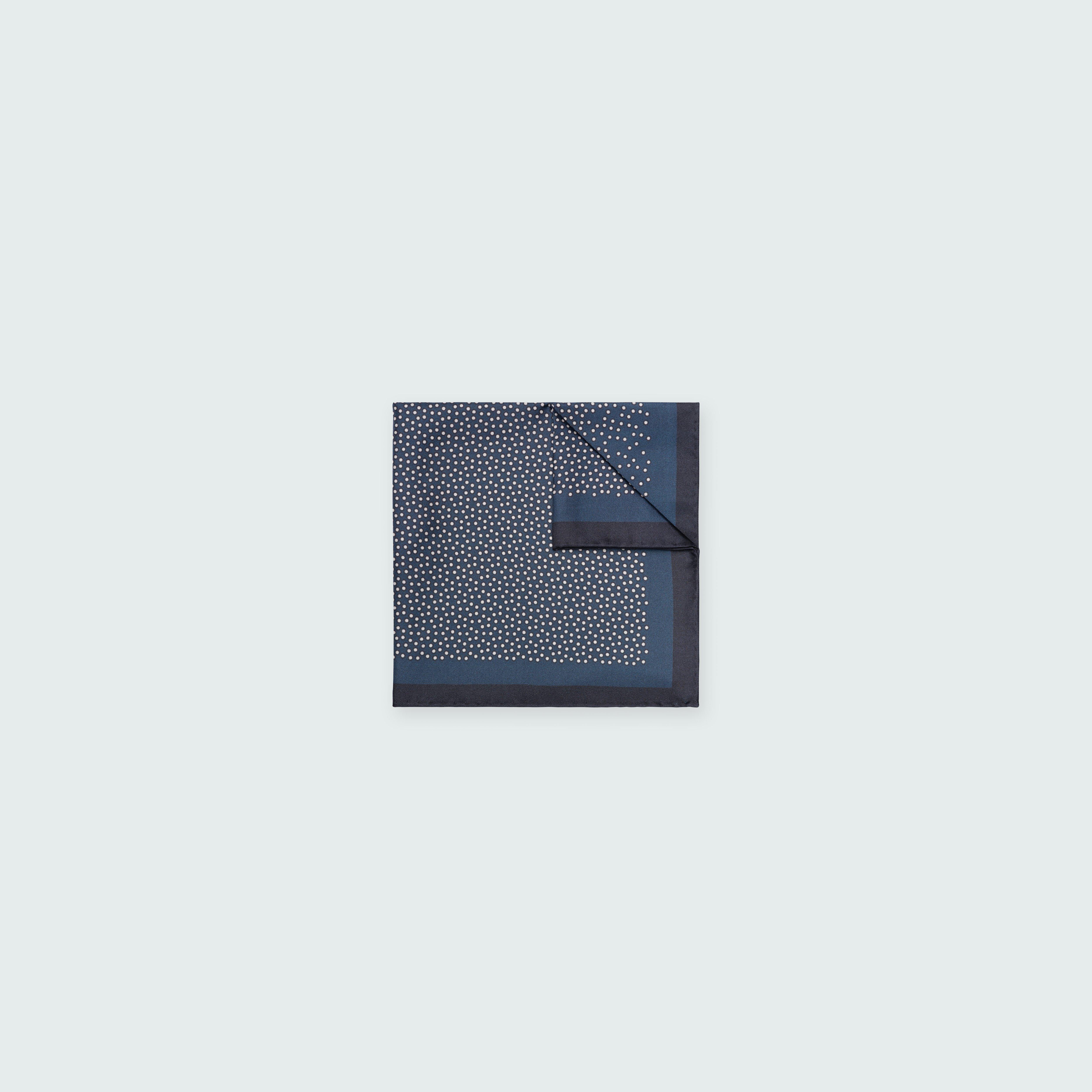 Blue Falling Circle Pocket Square