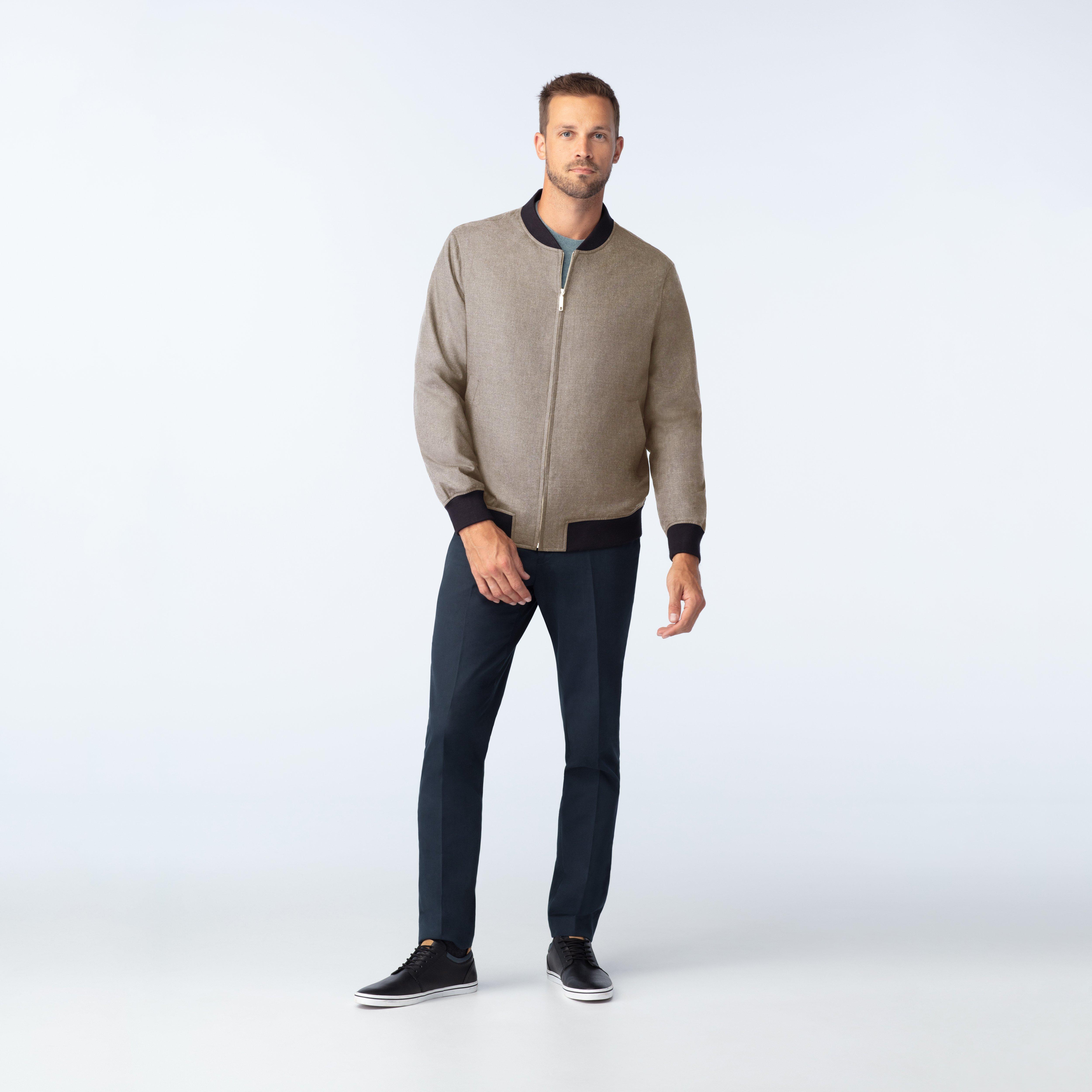 Hayward Flannel Light Brown Bomber Jacket