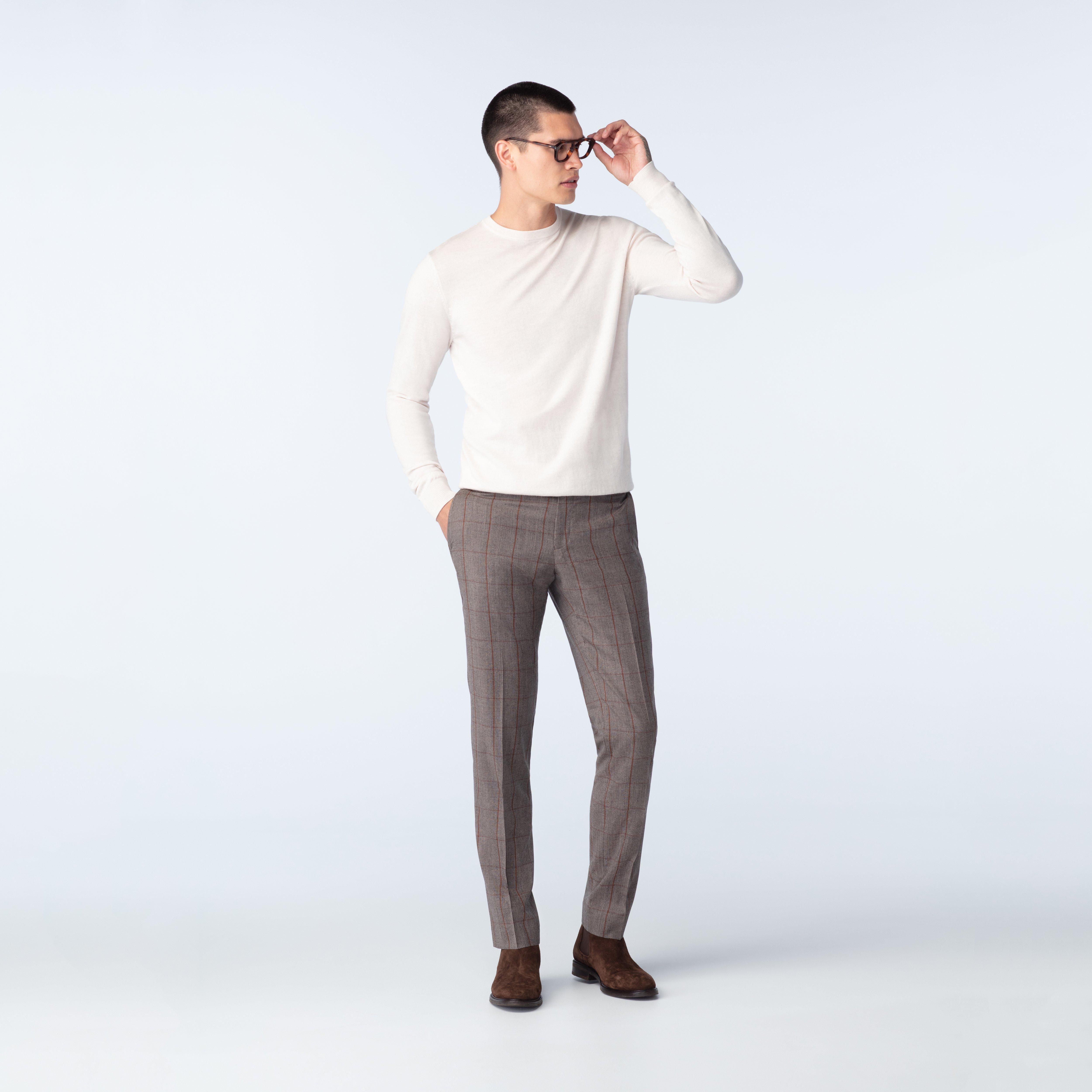 Custom Pants Made For You - Guildford Prince of Wales Light Brown Pants ...