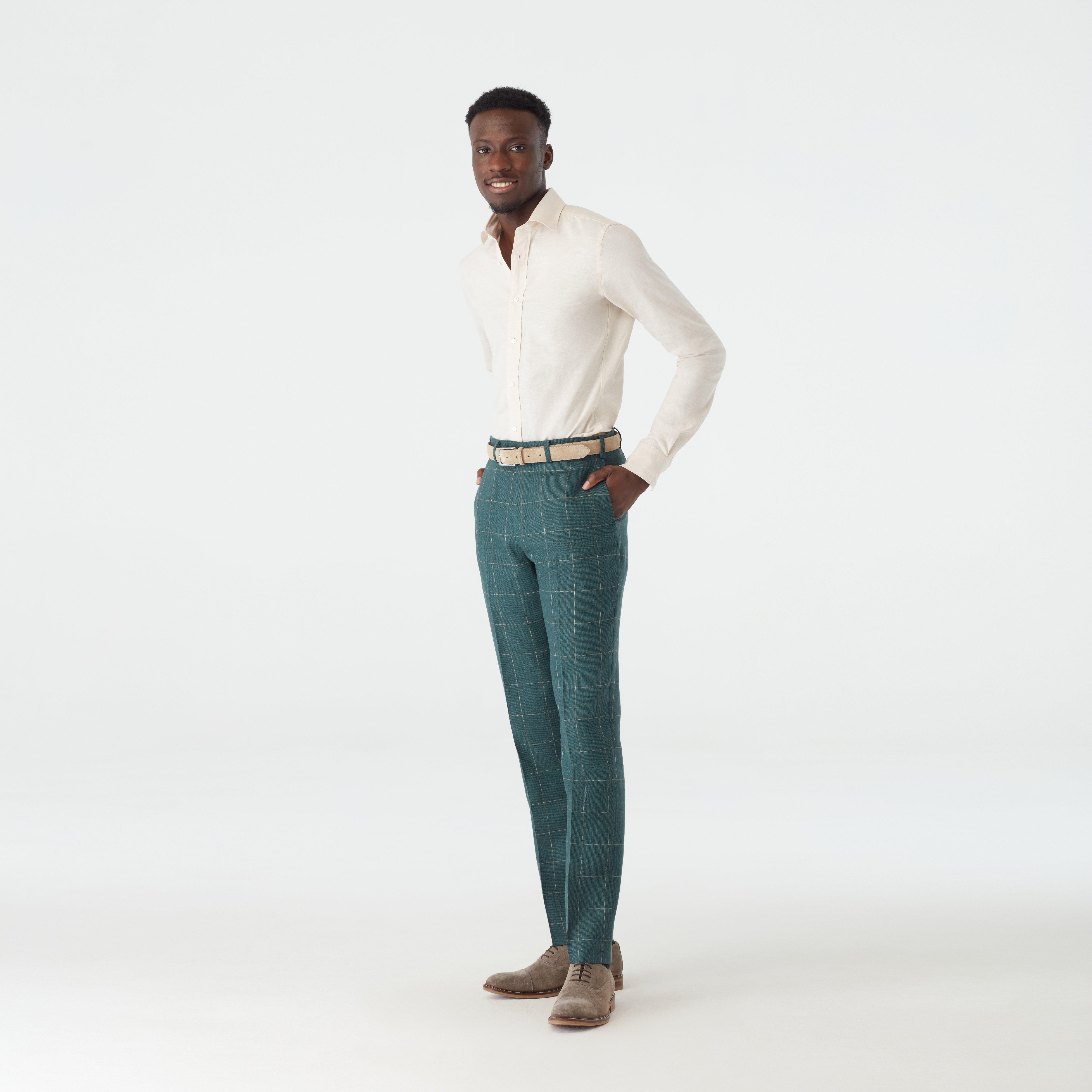 Barnsley Windowpane Hunter Green Pants