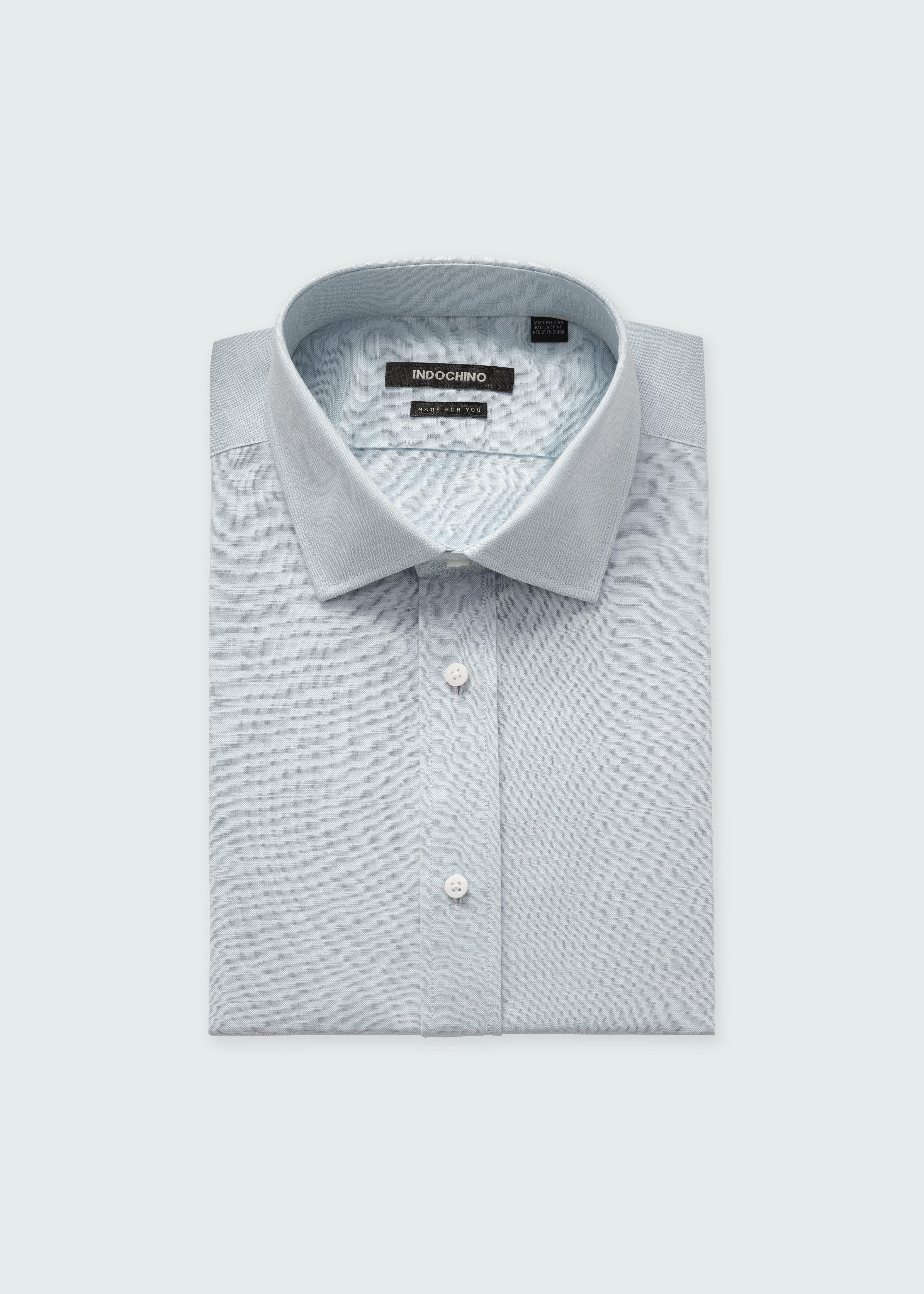 Sudbury Cotton Linen Light Blue Shirt