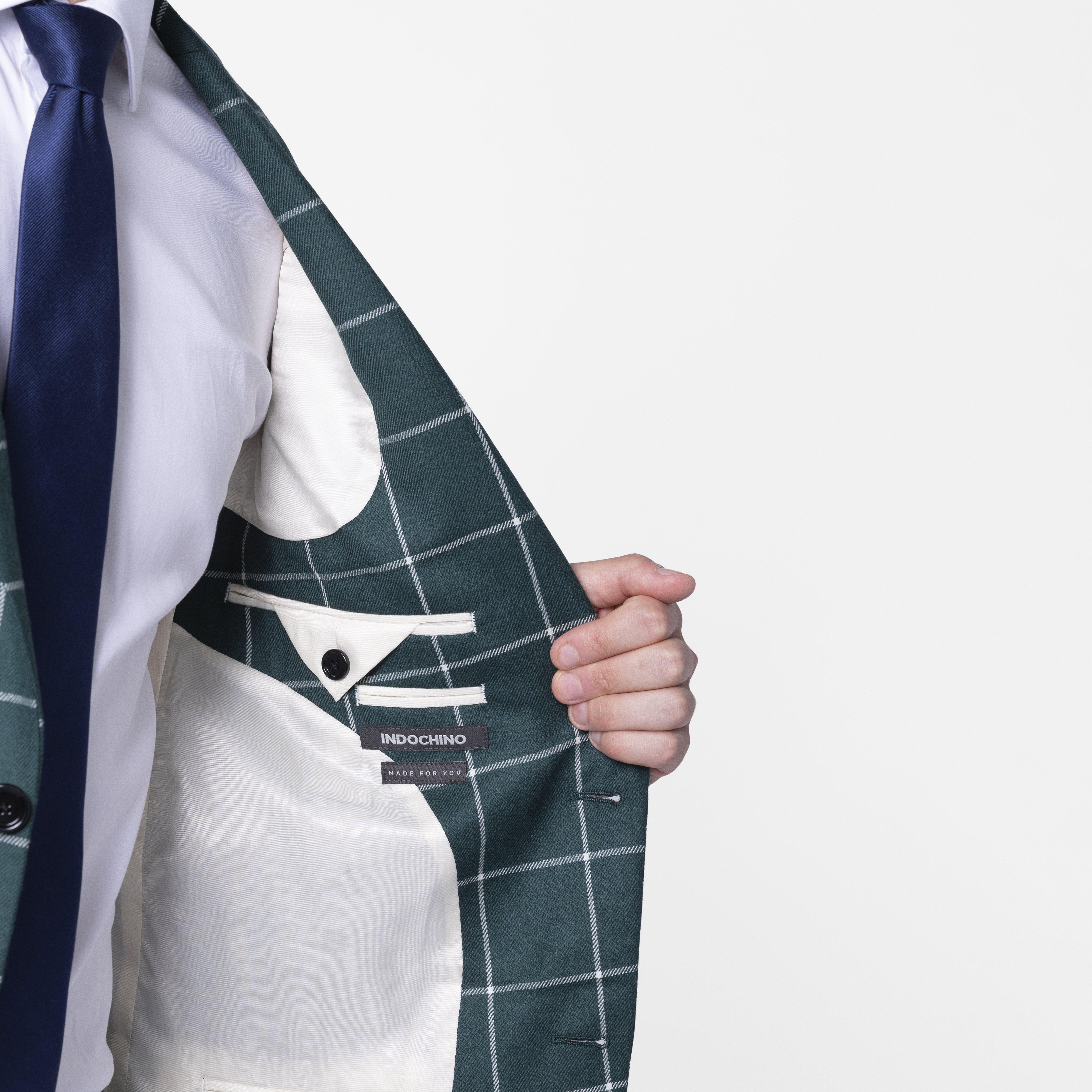 Durham Windowpane Hunter Green Suit