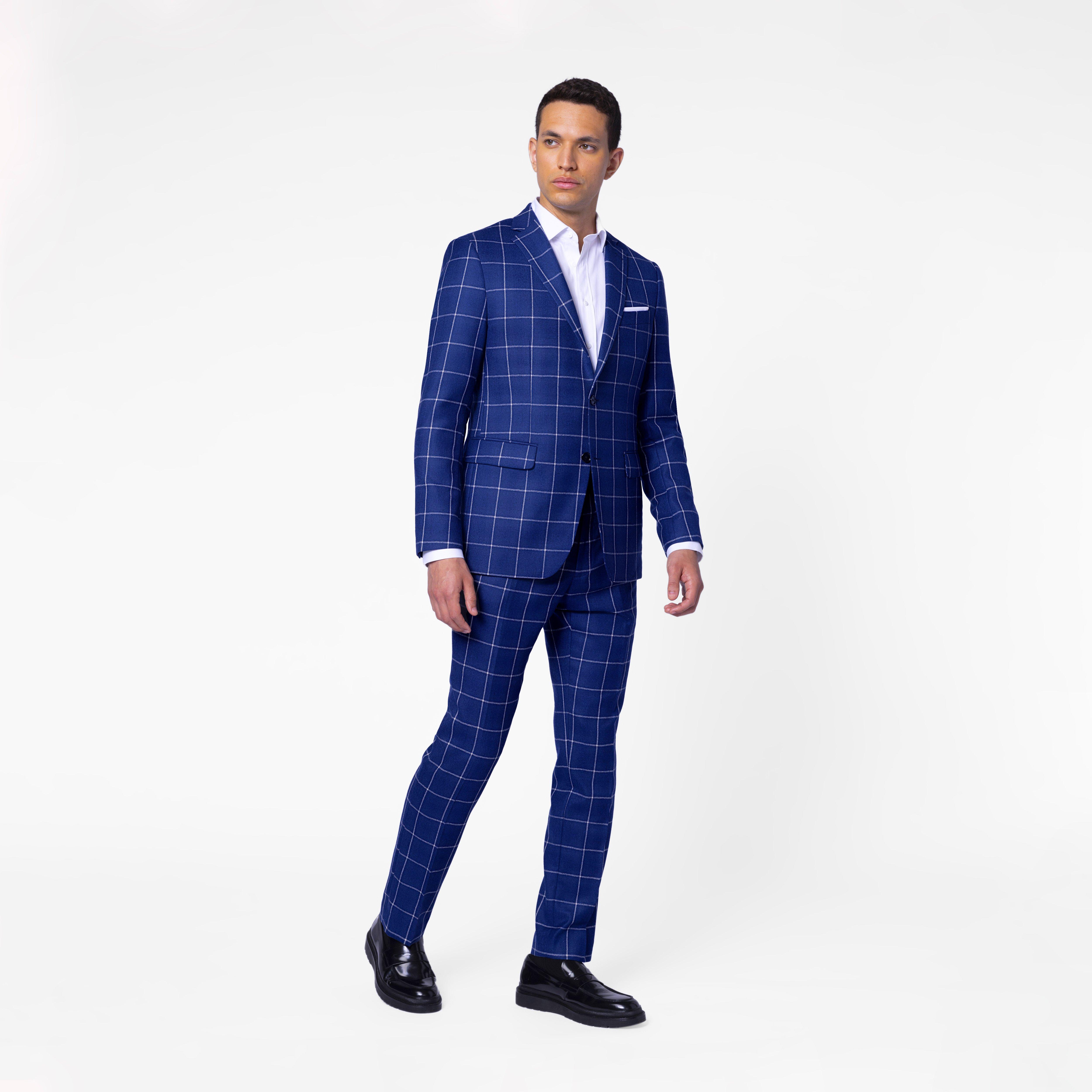 Durham Windowpane Navy Suit