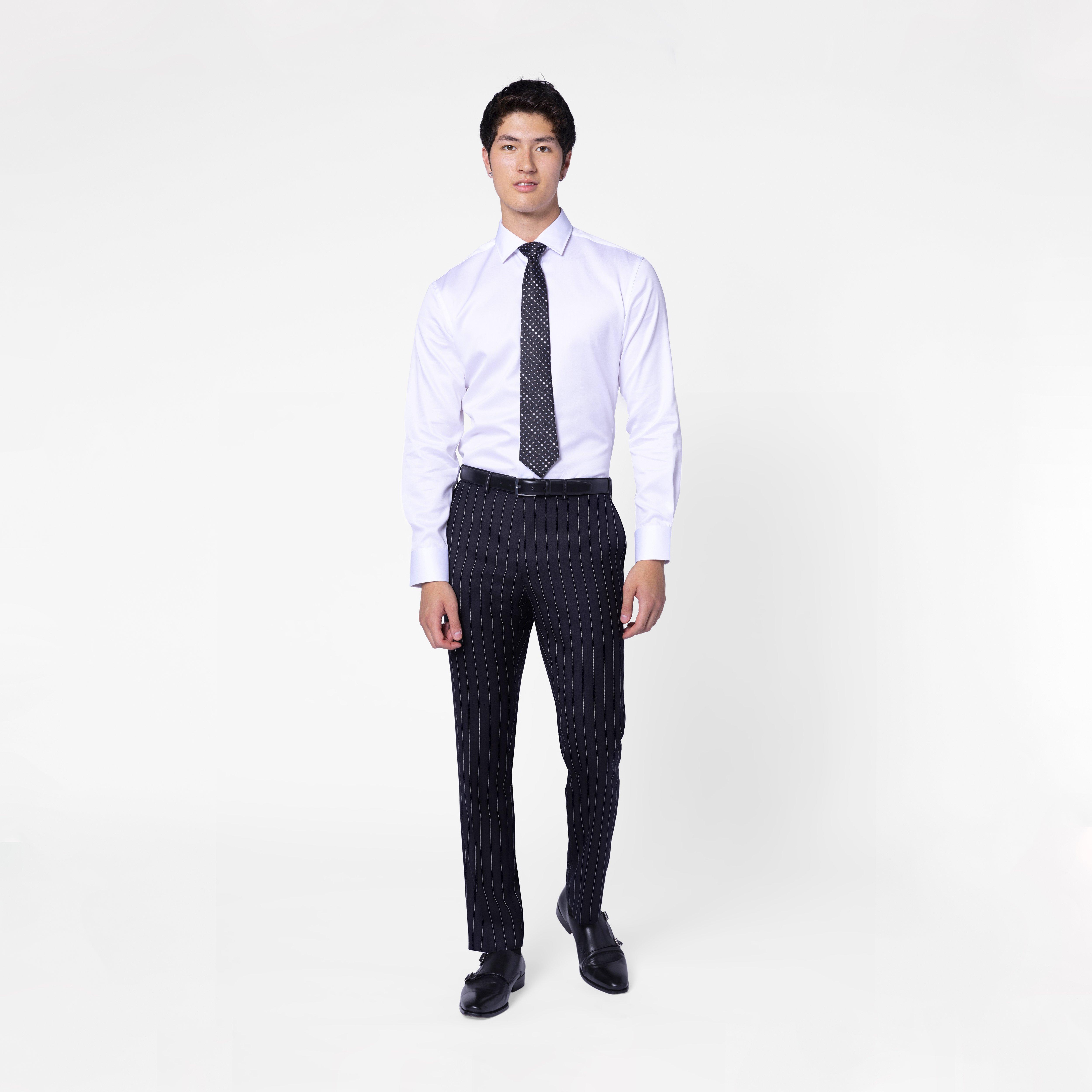 Harrogate Chalk Stripe Black Suit