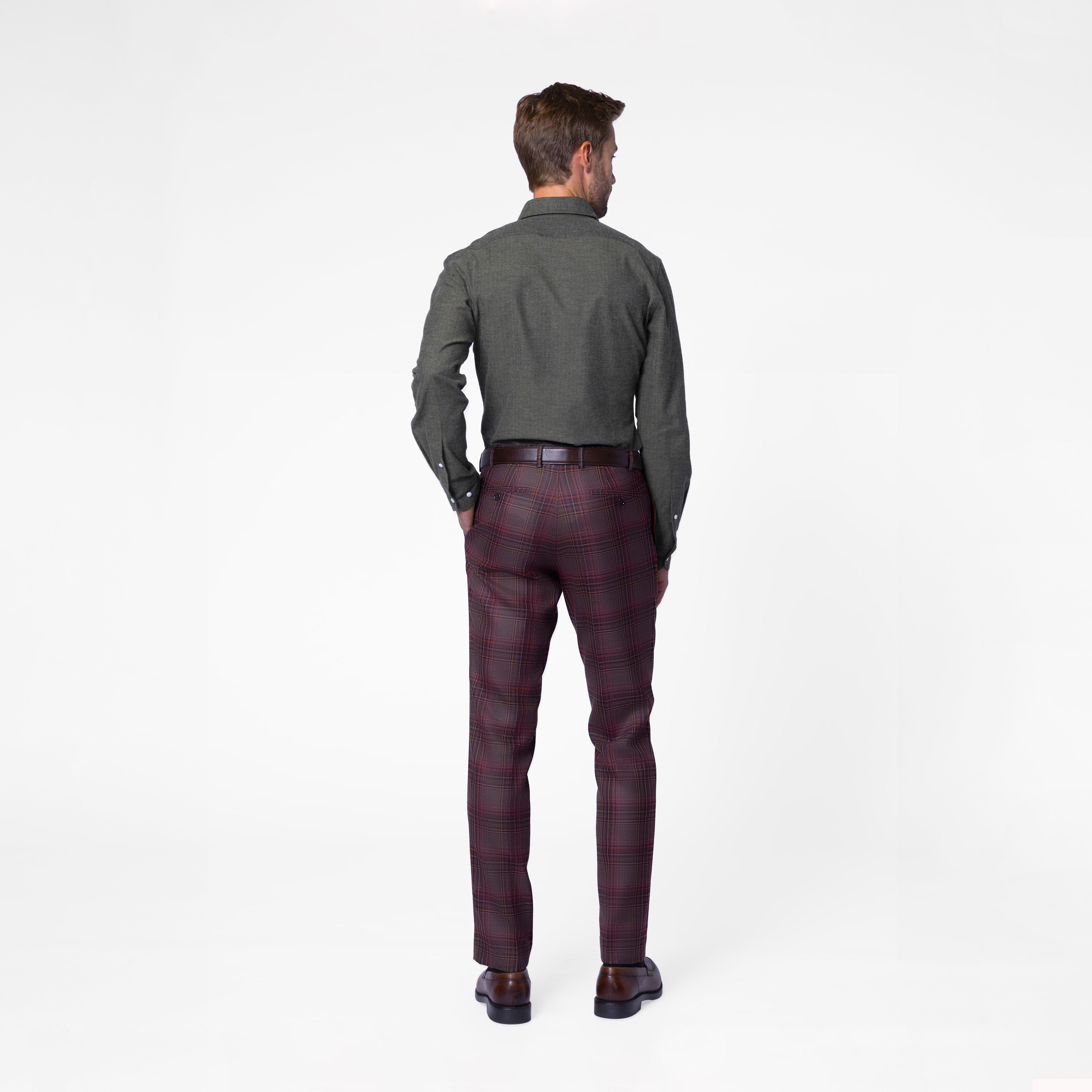 Custom Pants Made For You - Jedburgh Glen Check Brown Pants | INDOCHINO